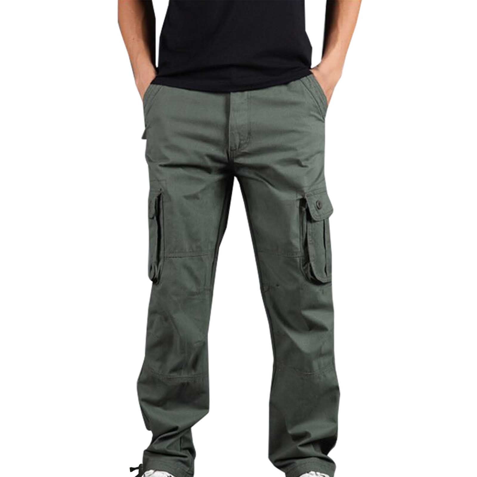 ShomPort Winter Pants For Men Solid Color Casual Fall Long Pants Cotton ...