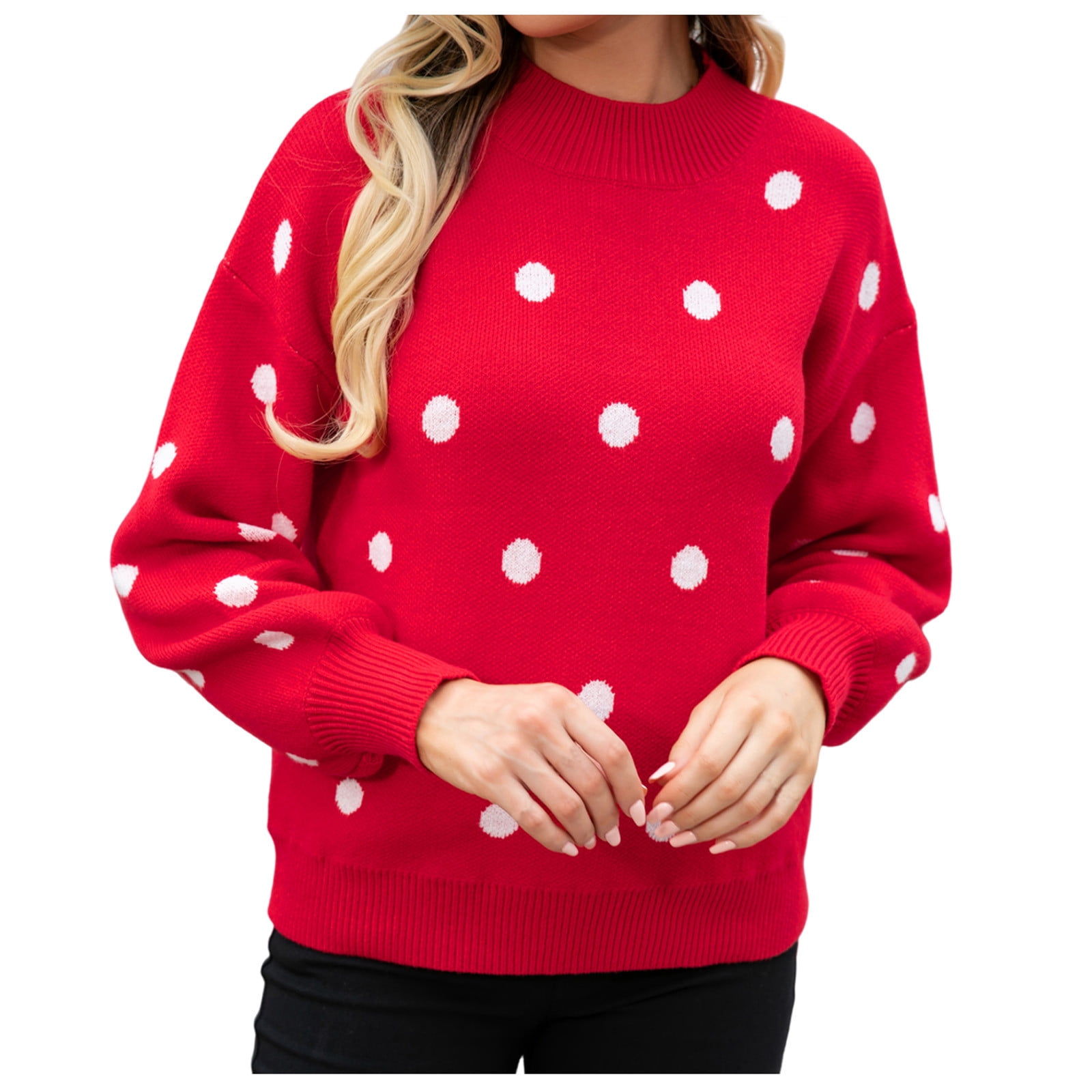 ShomPort Womens Fall Cute Sweaters Crewneck Long Sleeve Comfy Essential ...