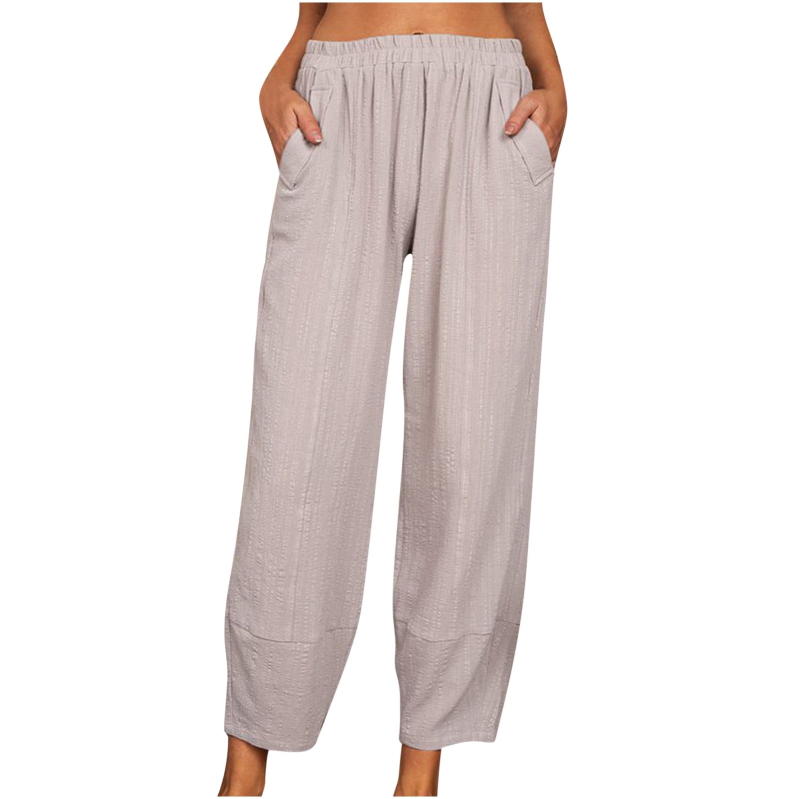 ShomPort Womens Wide Leg Pants Fall Casual 2023 Elastic Waist Baggy ...