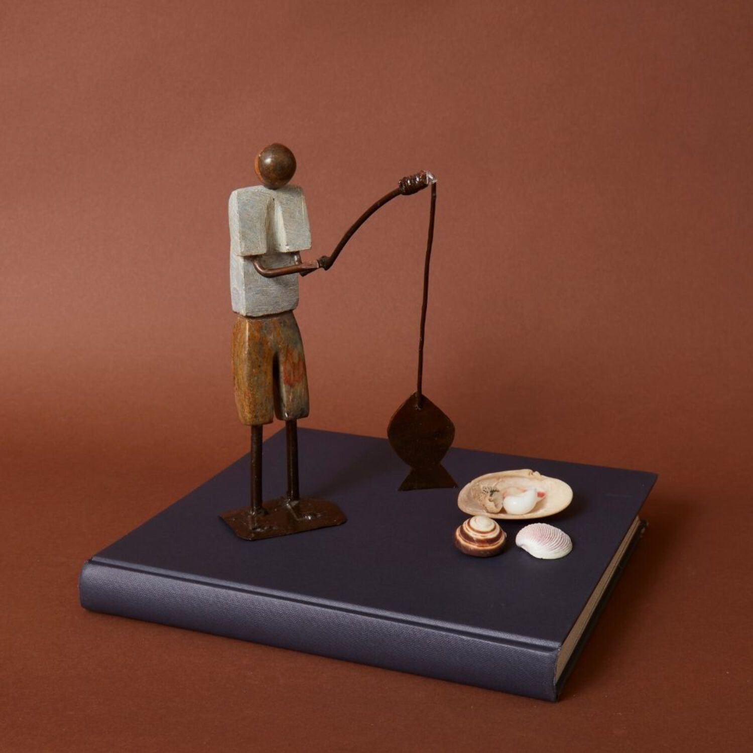 Shona Stone Standing Fishing Sculpture - Walmart.com