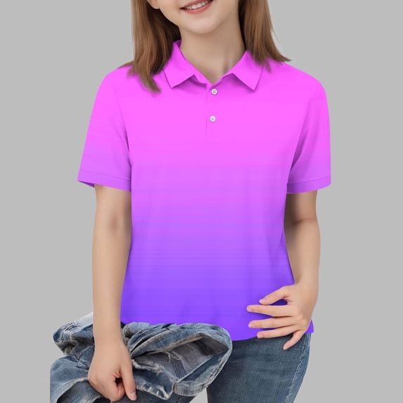 Shool Uniform Shirts for Girls Cotton Polo Shirts Puff Sleeve with ...