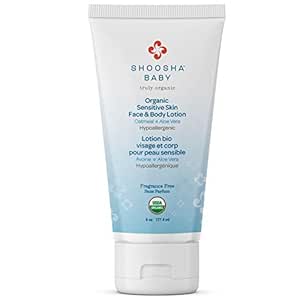 Shoosha Organic Baby Lotion Fragrance Free, for Sensitive Skin, All ...