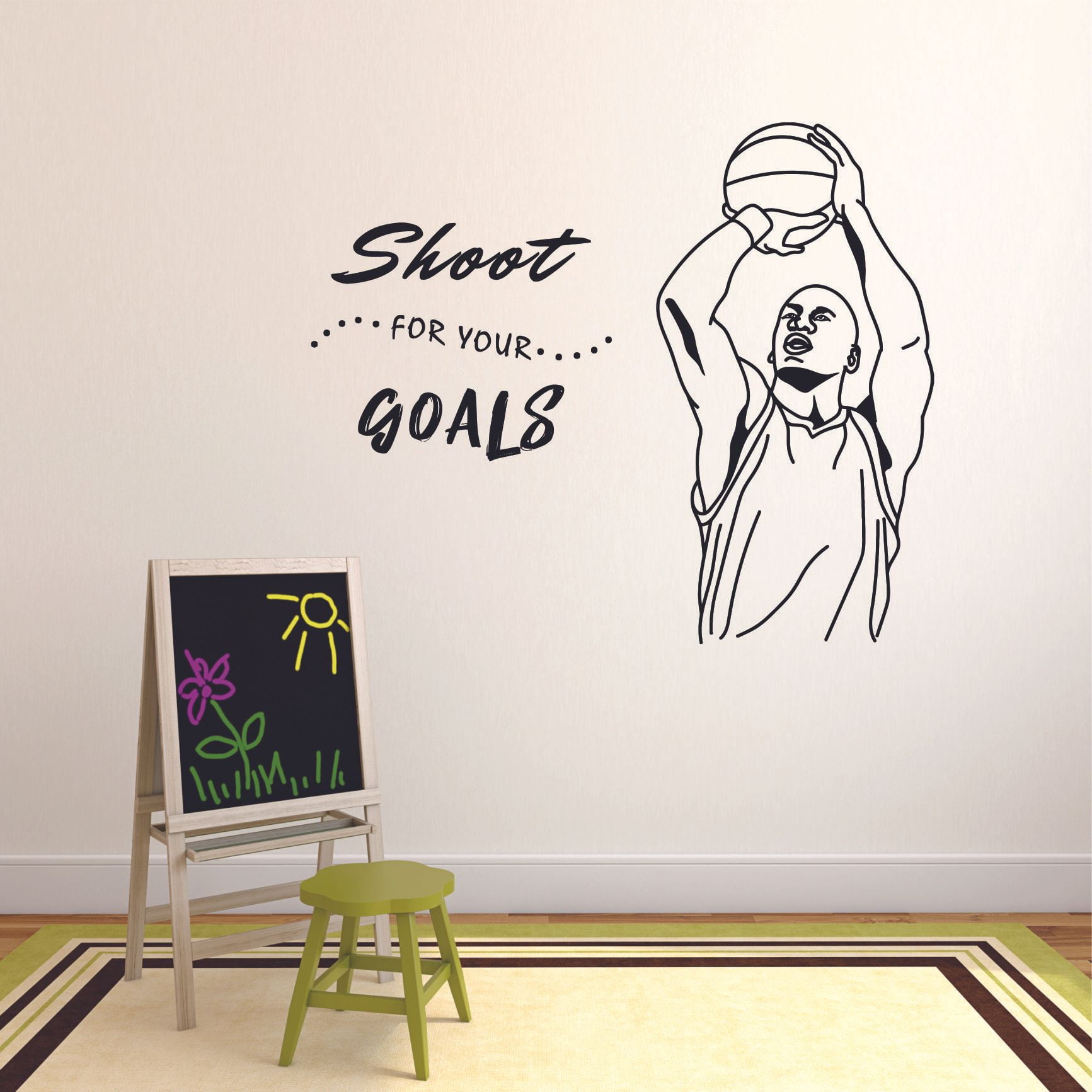 Shoot For Your Goals - Basketball Quotes Wall Sticker for Sports Player ...