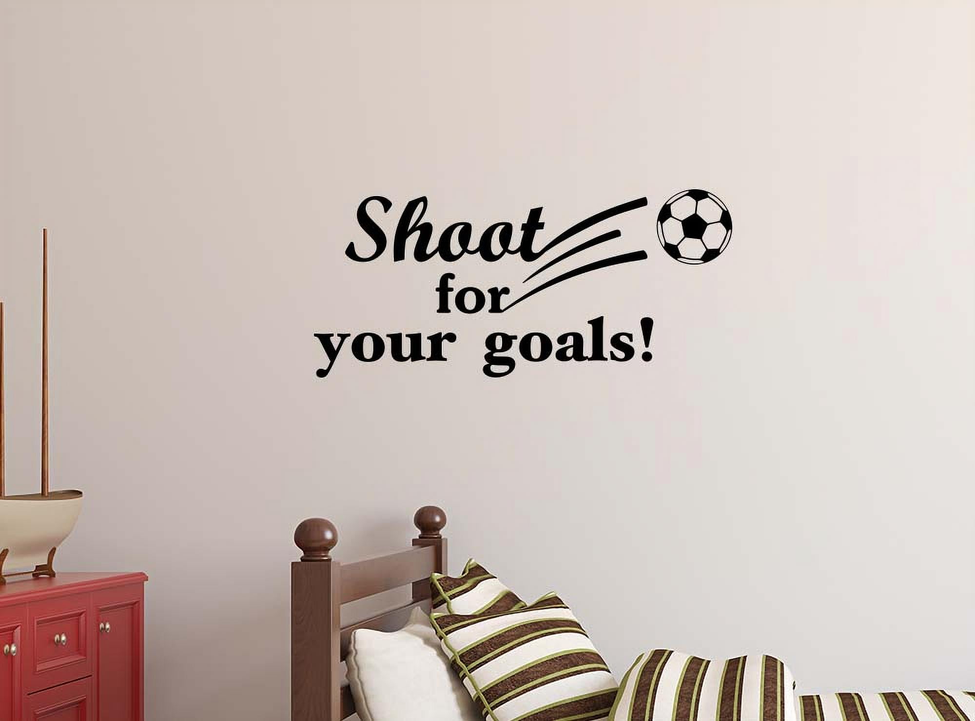 Shoot for Your Goals 22 x 10 Vinyl Wall Quote Decal Futbol Sticker ...