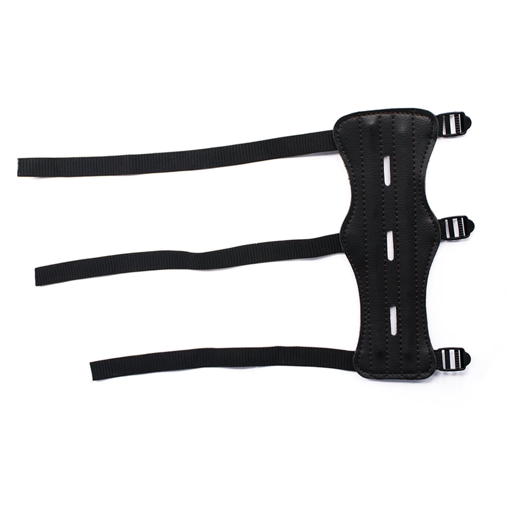 Shooting Archery Arm Guard Protection Safe Guard Leather with 3 ...