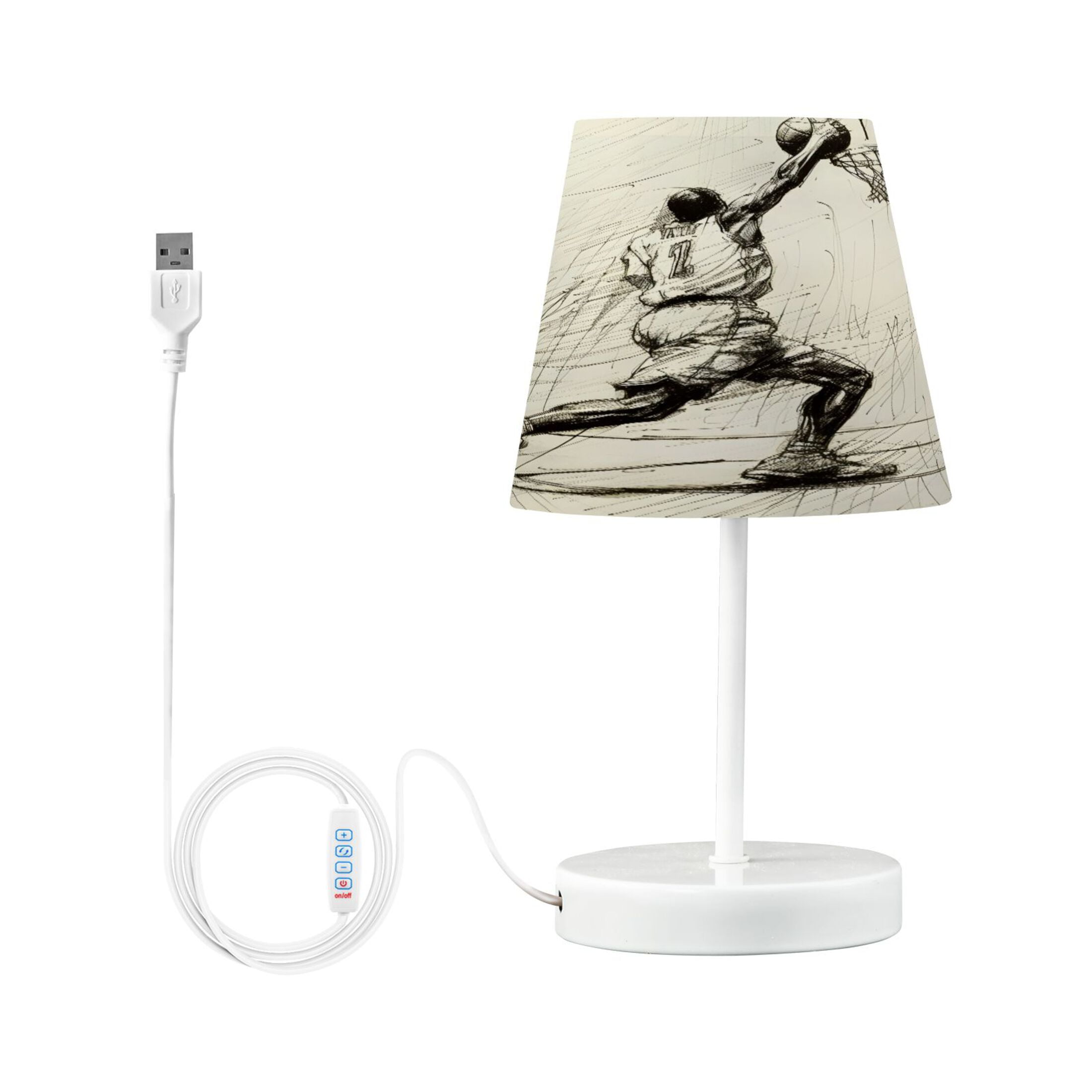 Shooting Basketball Sketch Desk Lamp LED Table Nightstand Lamps with 3 ...