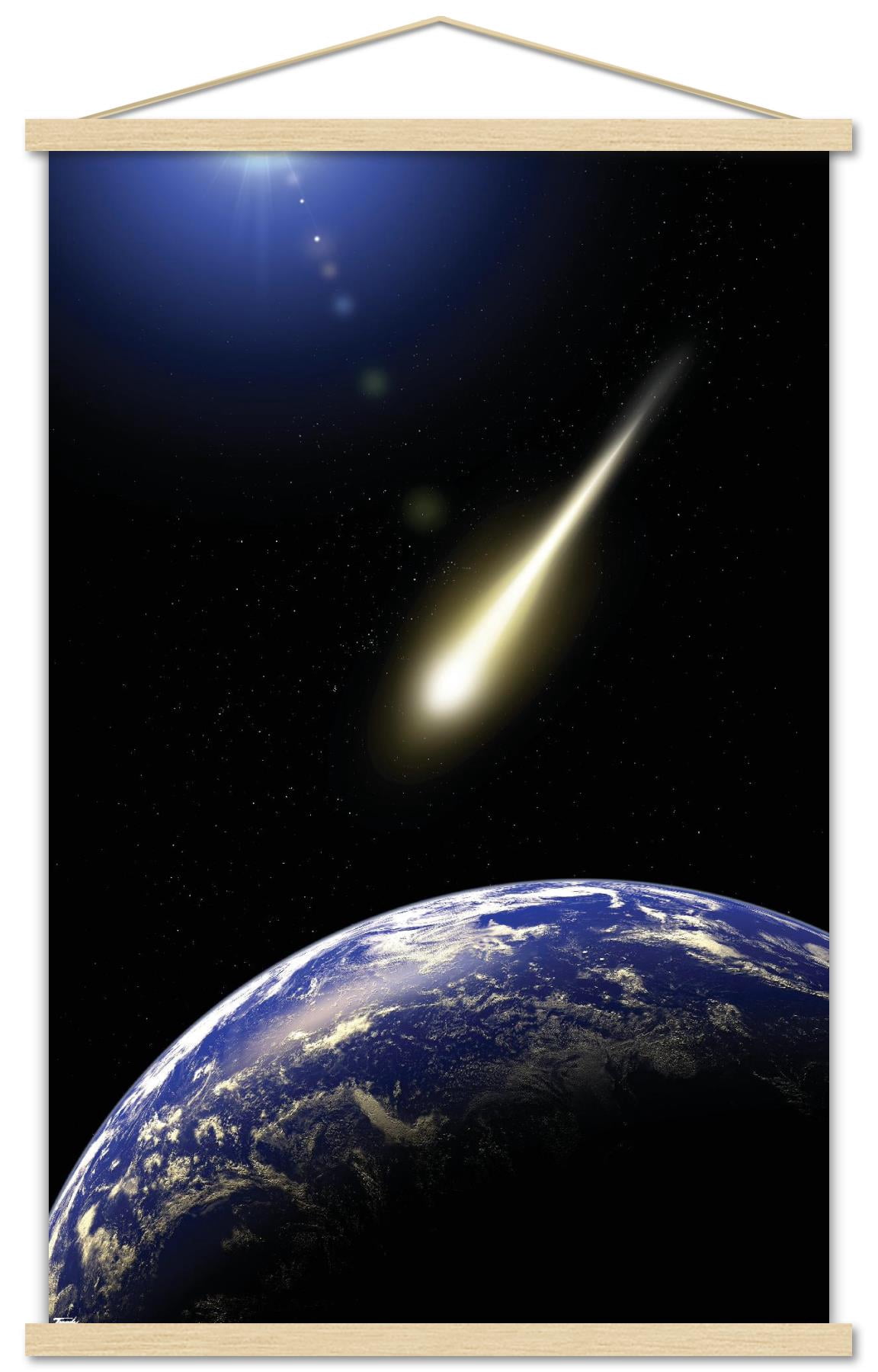 Shooting Comet Wall Poster with Wooden Magnetic Frame, 22.375" x 34 ...