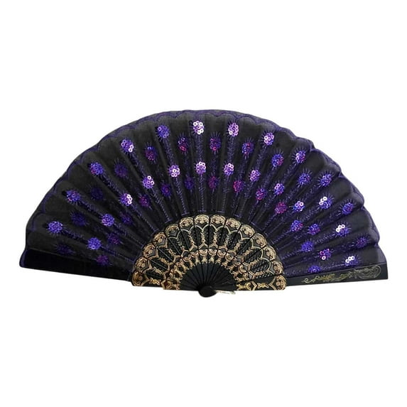 Shooting Props Dance Photography Hand Fan with Embroidery and Sequins ...