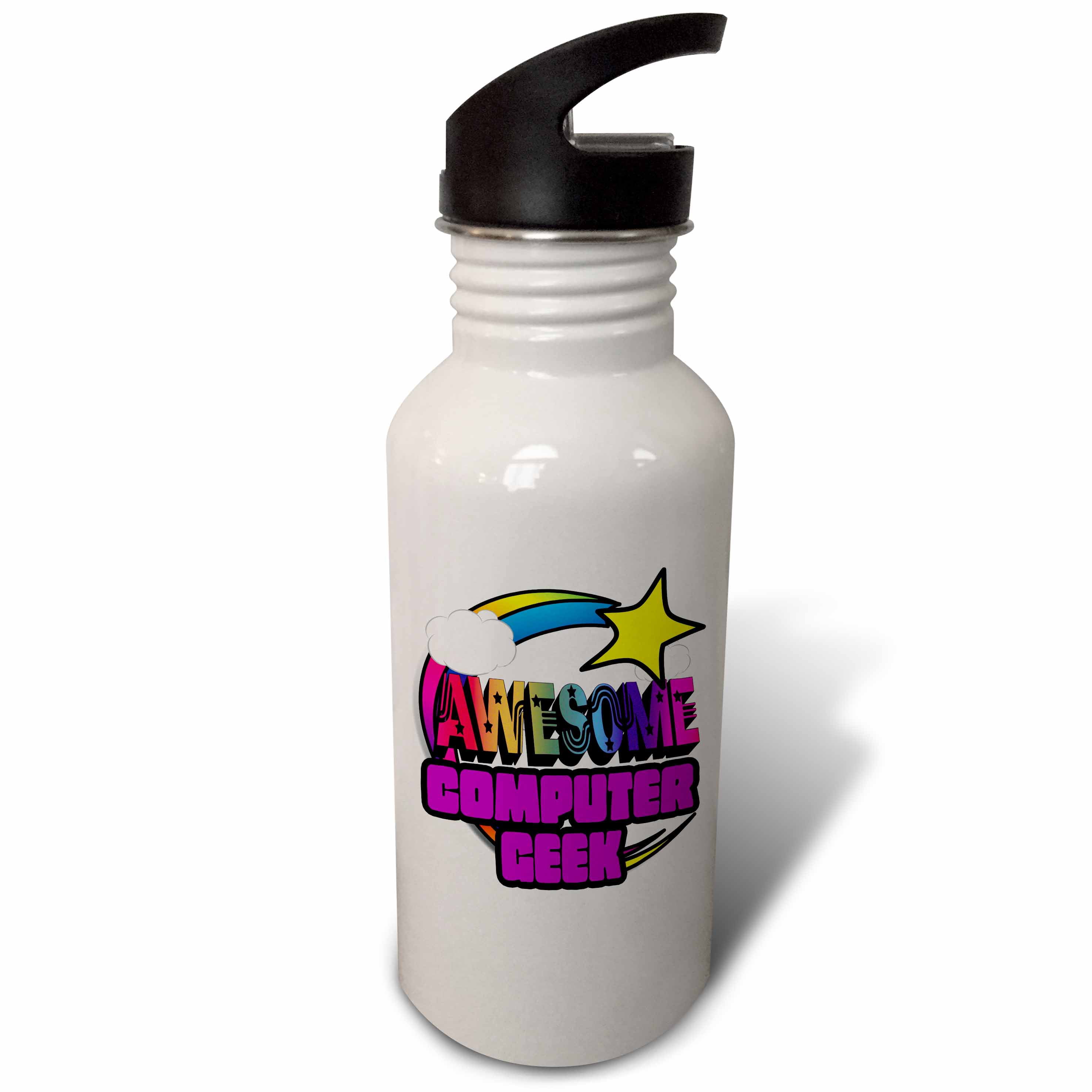 Shooting Star Rainbow Awesome Computer Geek 21 oz Sports Water Bottle ...