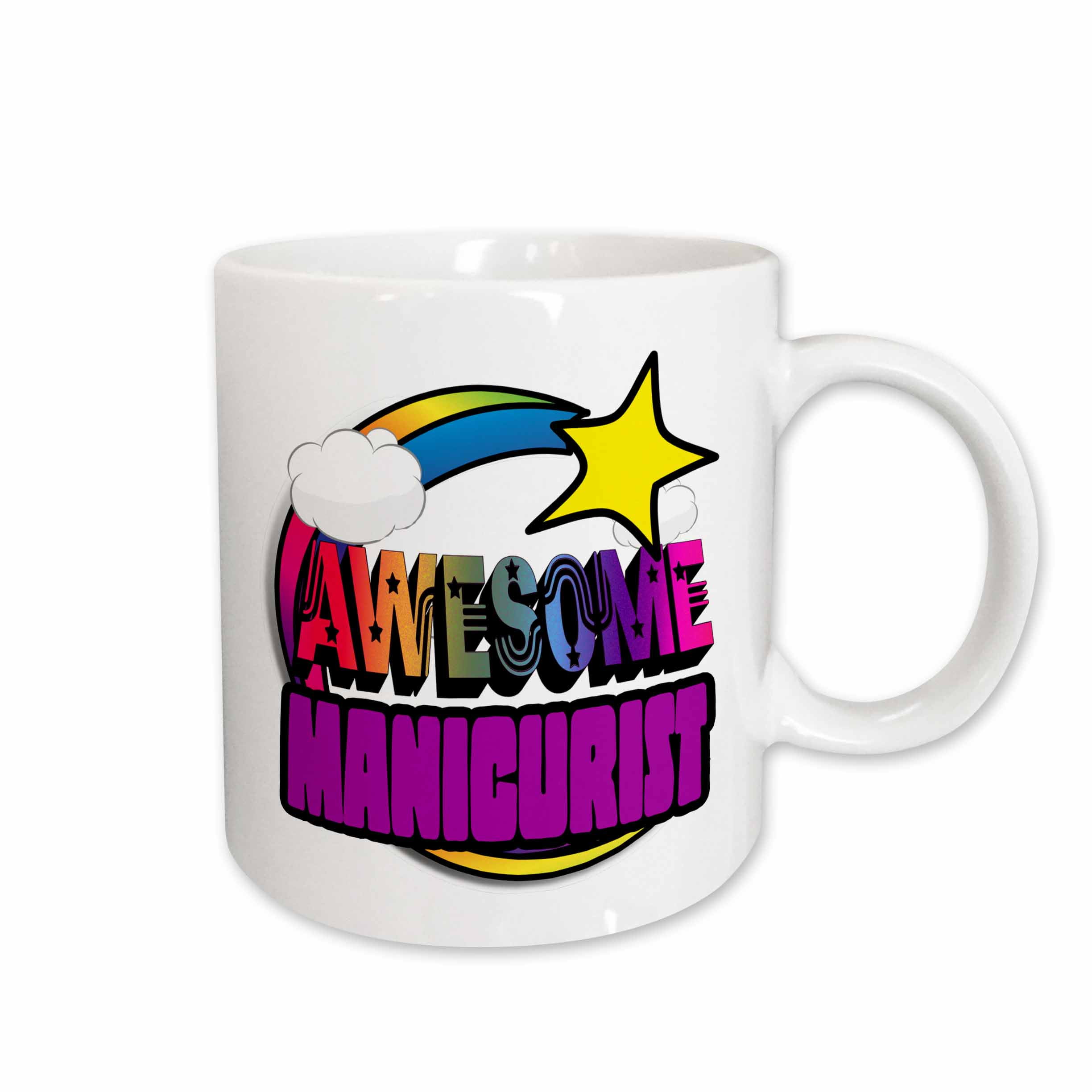 3drose, Shooting Star Rainbow Awesome Manicurist, 15oz Mug - Walmart.com