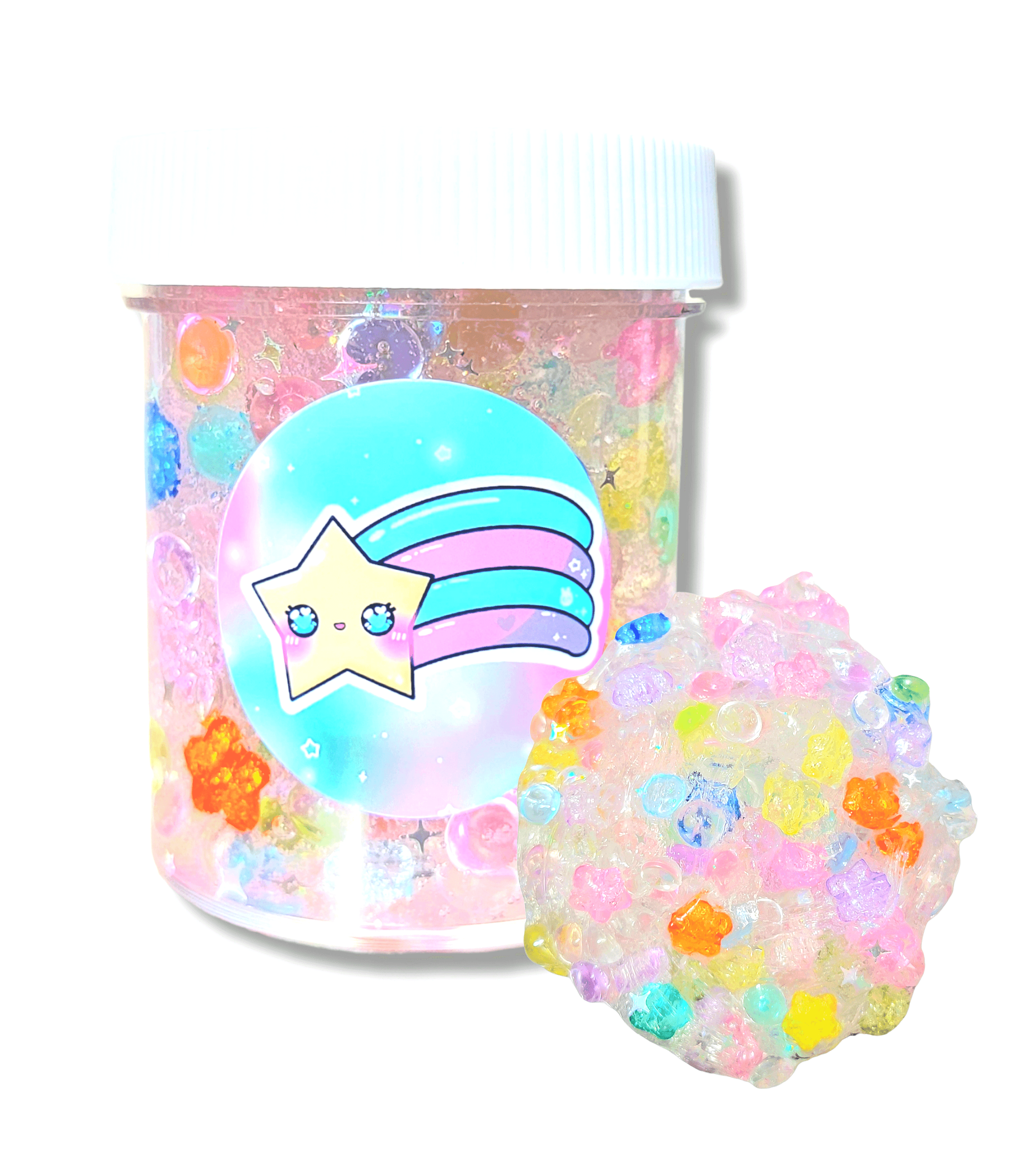 Shooting Stars Handmade Non-Scented Crunchy Clear Fishbowl Bead Slime ...