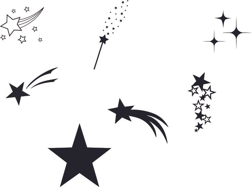 Shooting Stars Sparkling Wands Glitters Magical Creative Illustration ...