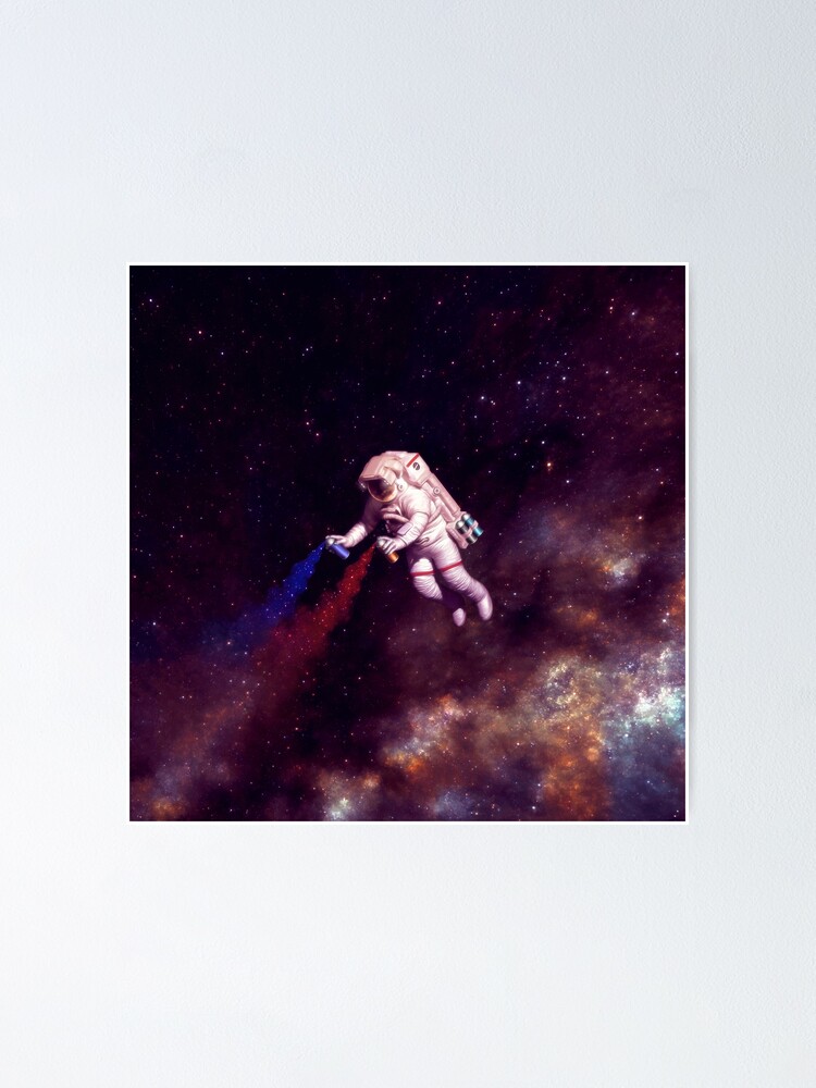 Shooting Stars - the astronaut artist Canvas Poster Decor Landscape ...