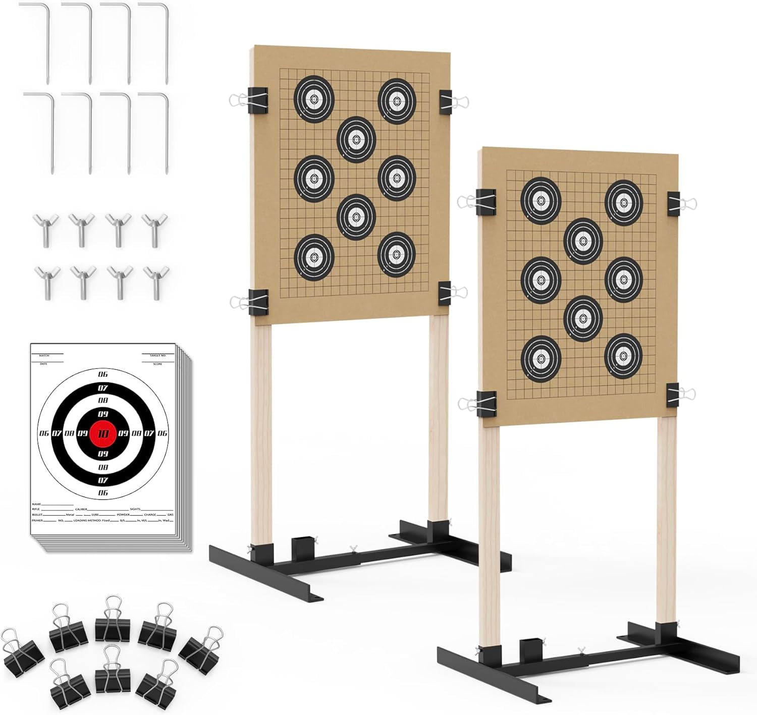 The Shooting Target Stand for Outdoors, Paper Target Holder with Stable Adjustable Base for ...