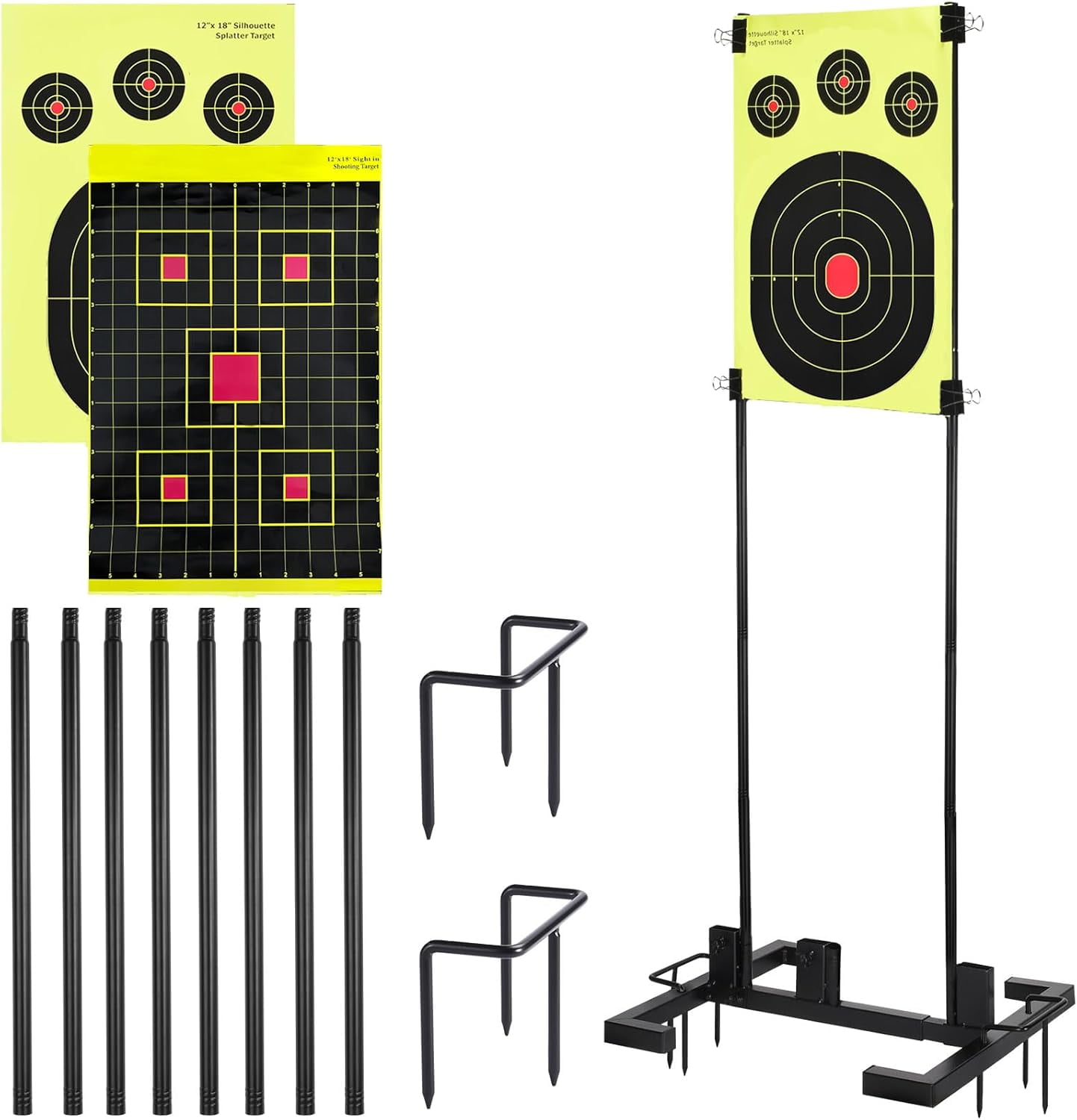 Shooting Target Stand Set, Adjustable Shooting Target Stand with 10pcs ...