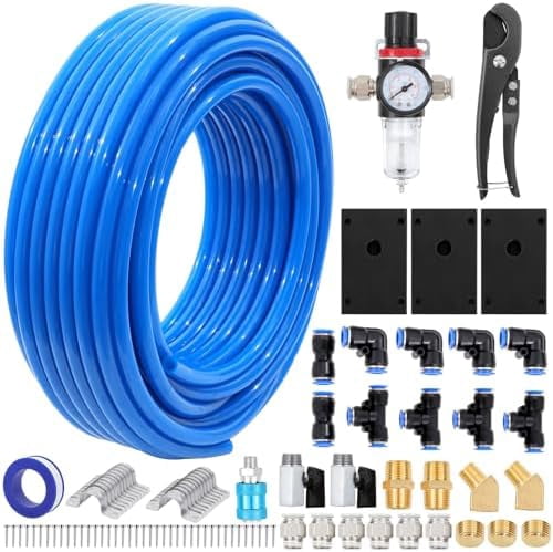 Shop Air Line Kit,Blue 1/2 Inch 100ft PU Air Tubing Kit, Hose Air Line ...
