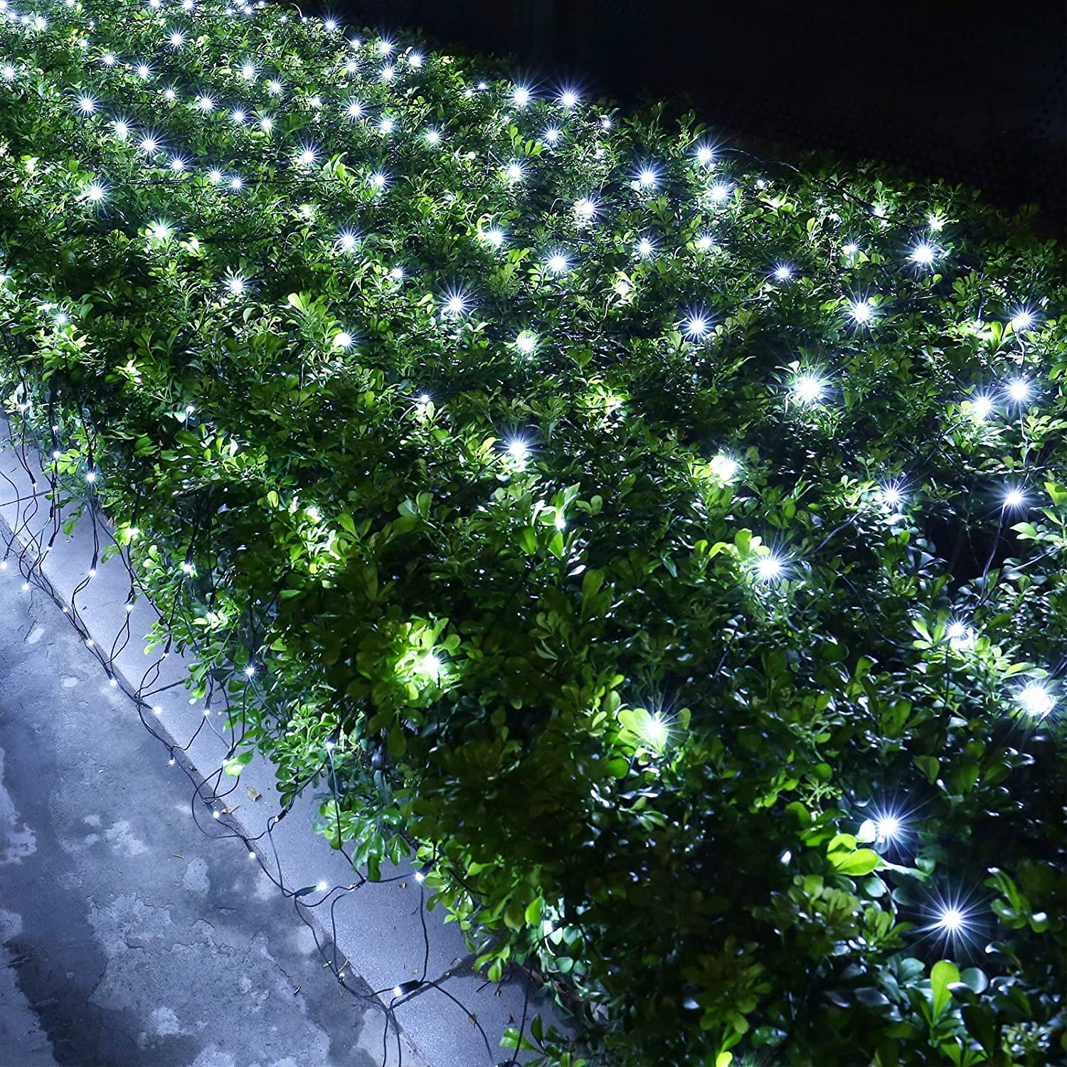 Waterproof LED Christmas Net Lights, 5ft Outdoor Mesh Lights with ...