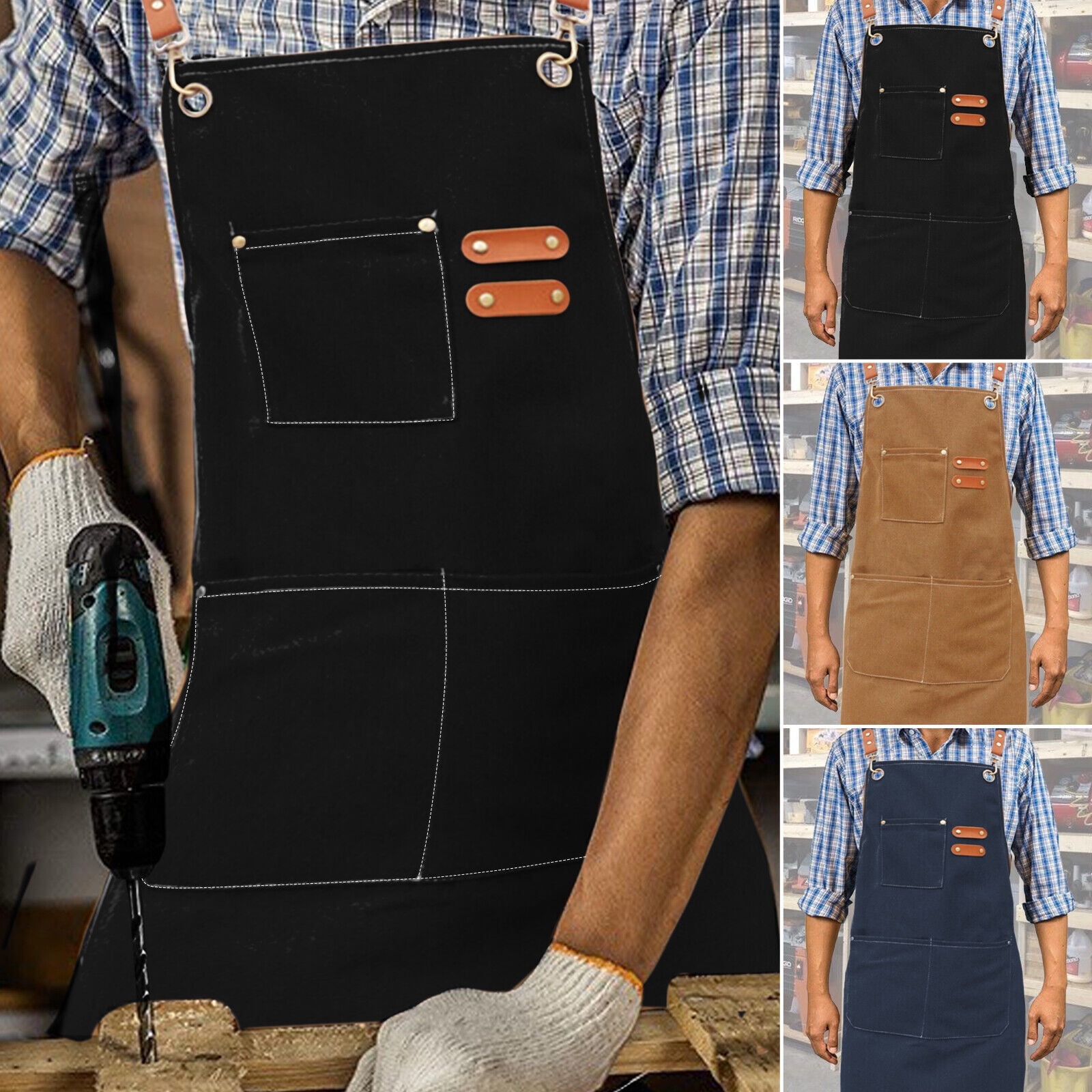 Shop Aprons for Bartender Hairstylist Gardening Work, Cross Back Strap ...