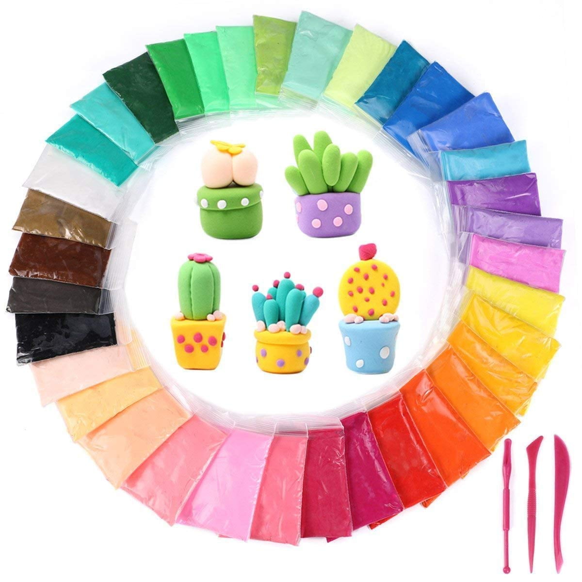 Shop Buzz Pack of 24 DIY Ultra Light Modelling Bouncing Clay with Tools ...