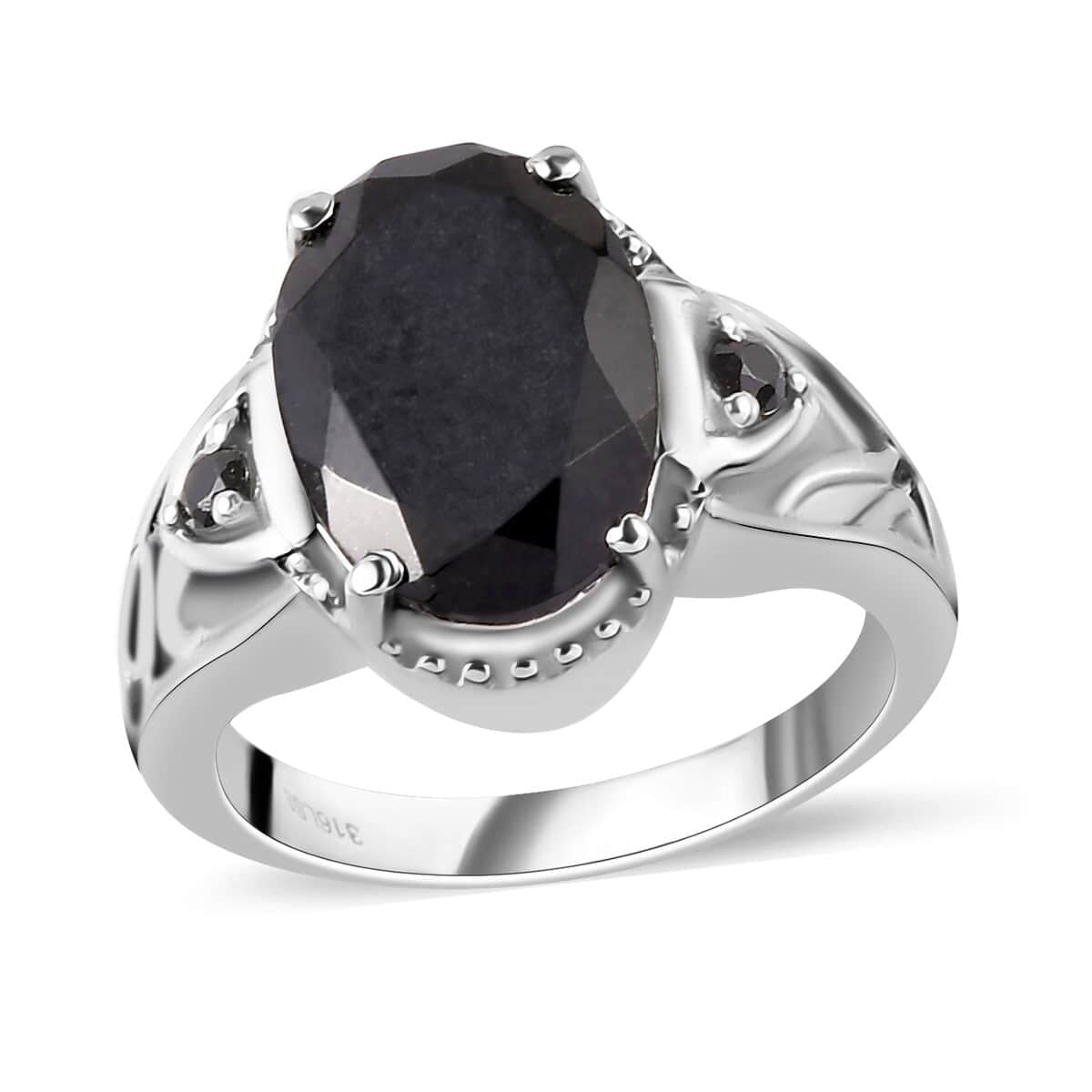 Shop LC Black Crystal Rings for Women Black Tourmaline Spinel Celtic ...