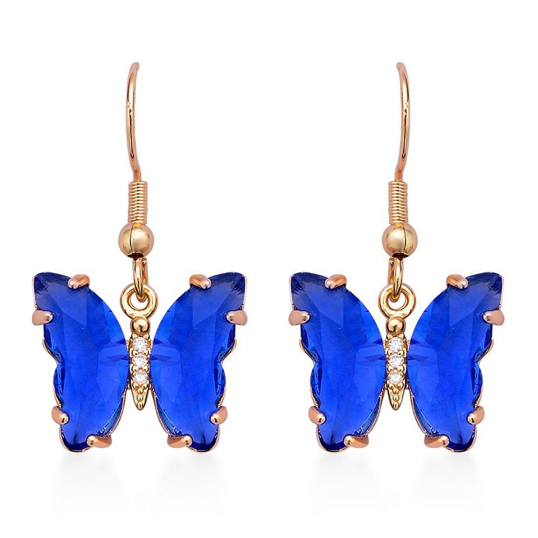 Shop LC Butterfly Dangle Earrings for Women - Butterfly Wing Dangling Earrings - Cubic Zirconia ...