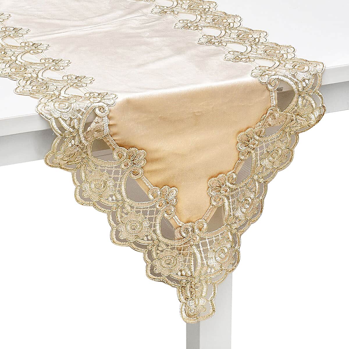 Saro Lifestyle Embroidered Border Design Table Runner - Walmart.com
