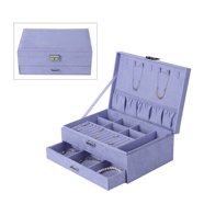 Two-Layer Lint Large Jewelry Box Organizer Display Storage case with ...