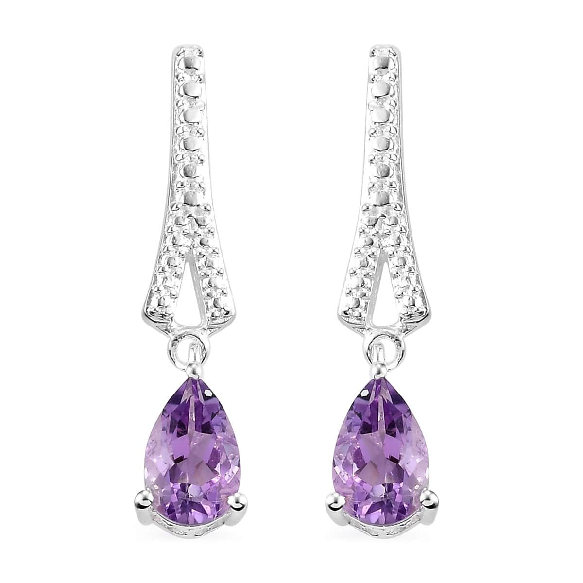 Pink Amethyst Drop Dangle Earrings for Women 925 Sterling Silver ...