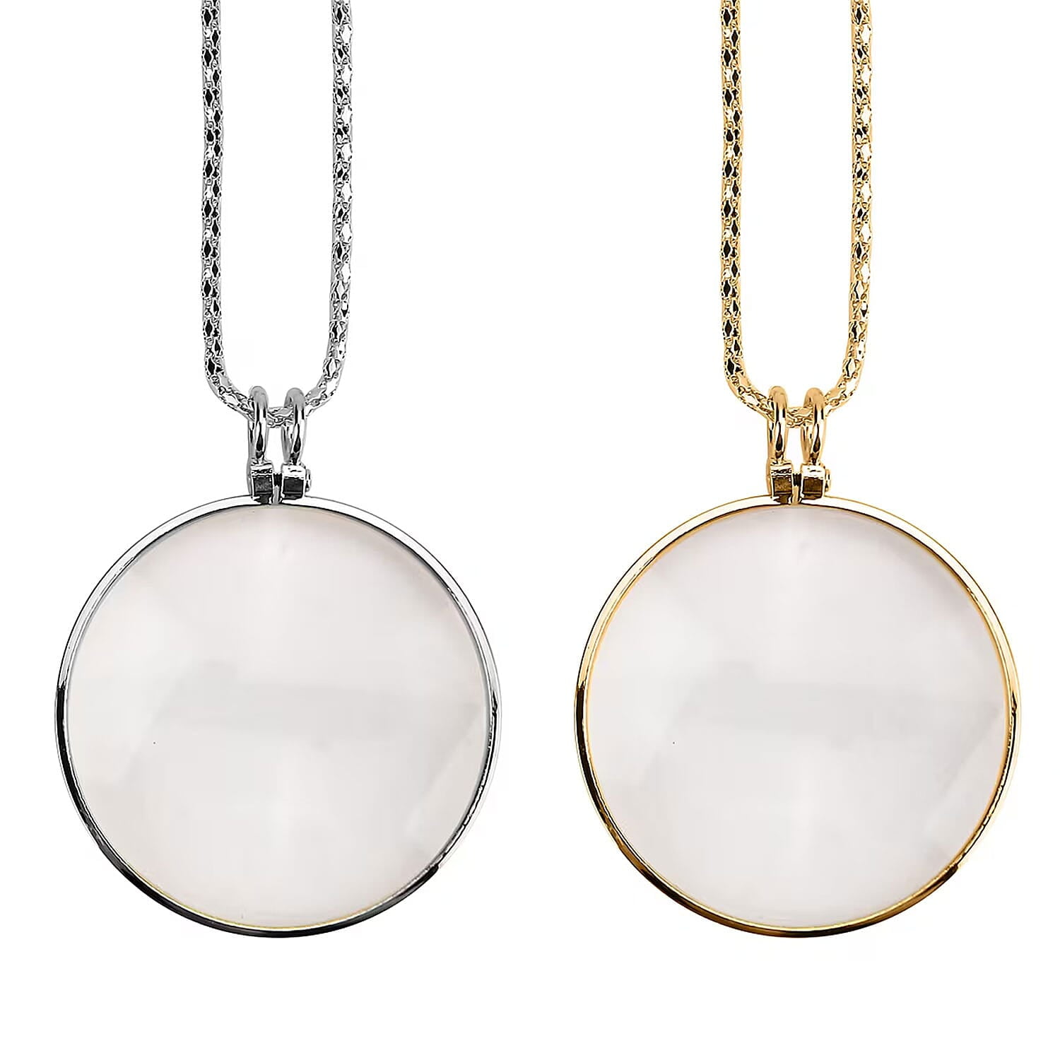 Set of 2 5x Power Lens Magnifying Glass Necklaces 36 Inches Christmas ...