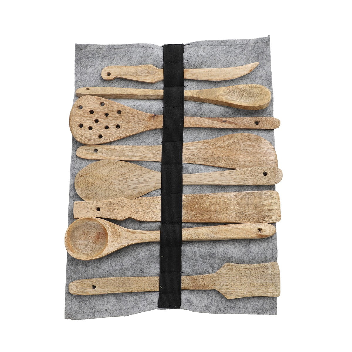Shop LC Set of 8 Pc Non Stick Spatulas Ladles Wooden Spoon with Felt ...