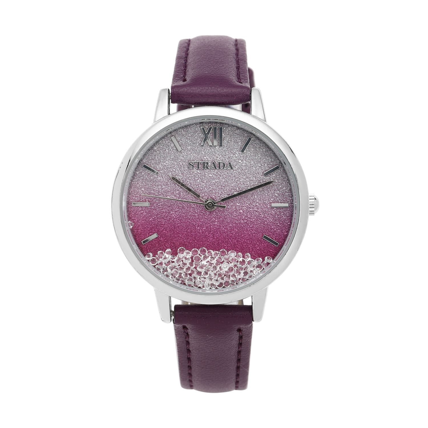 Shop LC Strada Crystal Japanese Movement Stardust Dial Watch in Purple ...