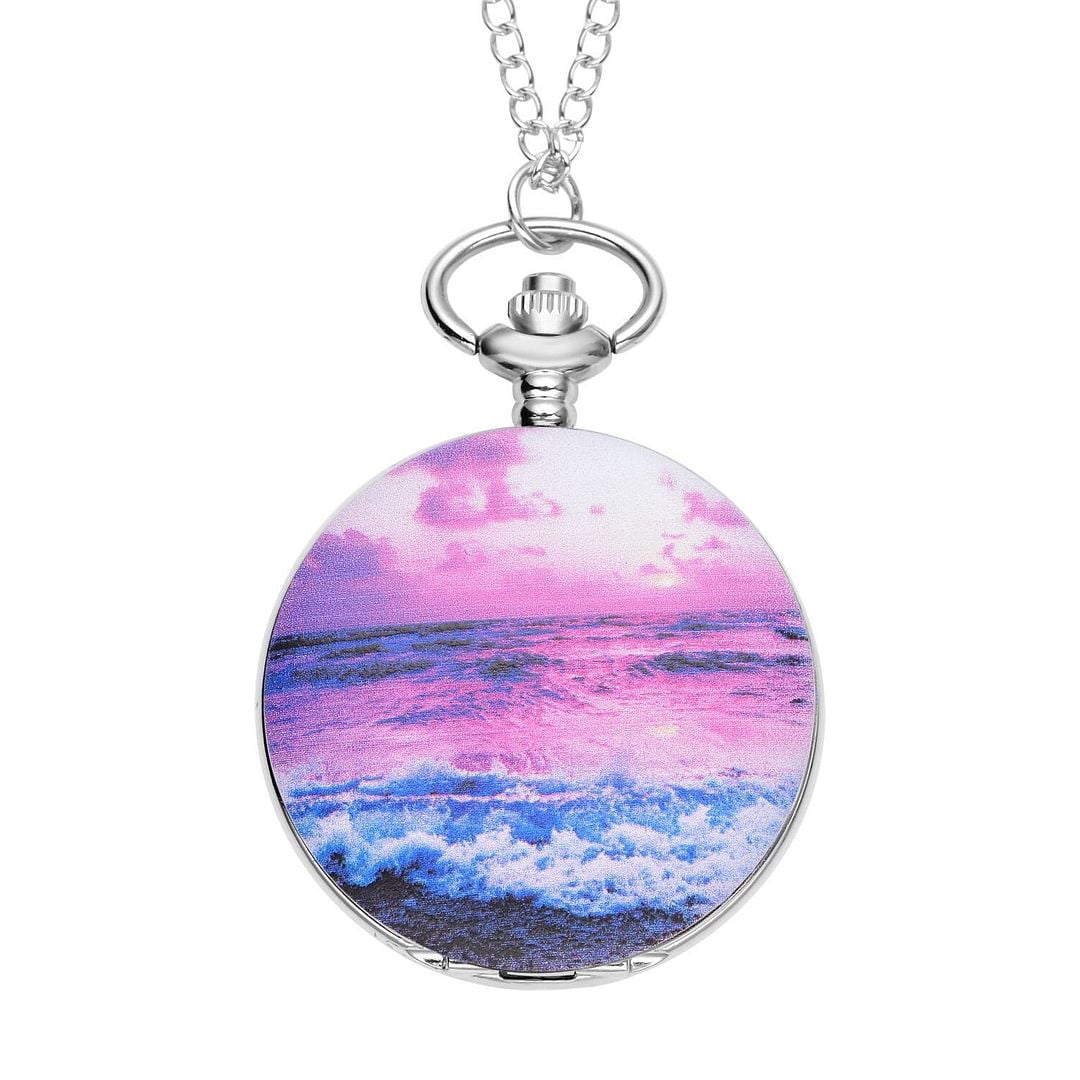 Shop LC Strada Japanese Movement Beach at Night Pattern Pocket Watch ...
