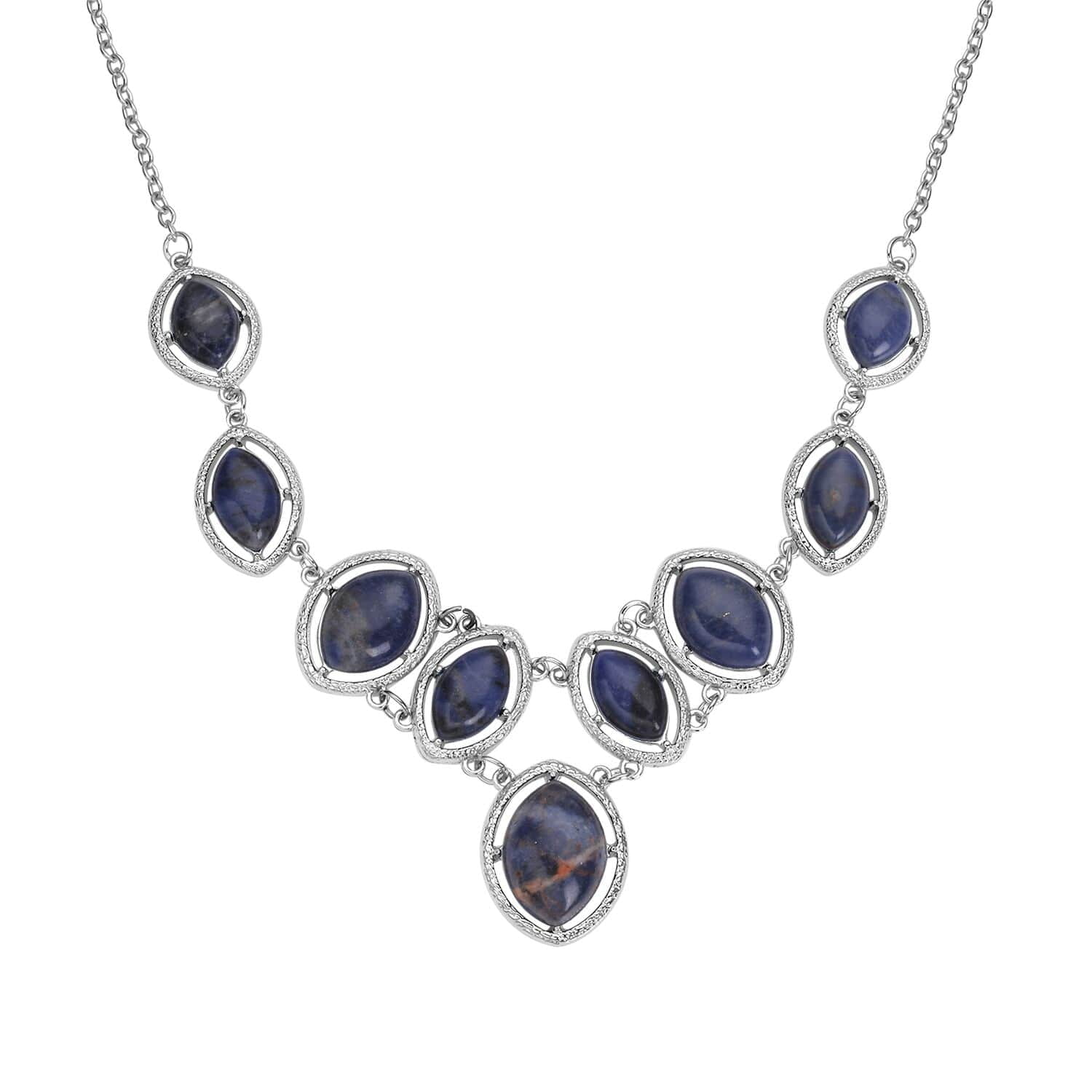 Shop LC Women Silvertone Sodalite Necklace Fashion Jewelry Size 18" Ct ...