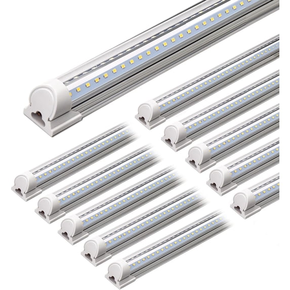 Shop Light, 4FT 40W 5500LM 5000K Daylight White, V Shape, Clear Cover ...