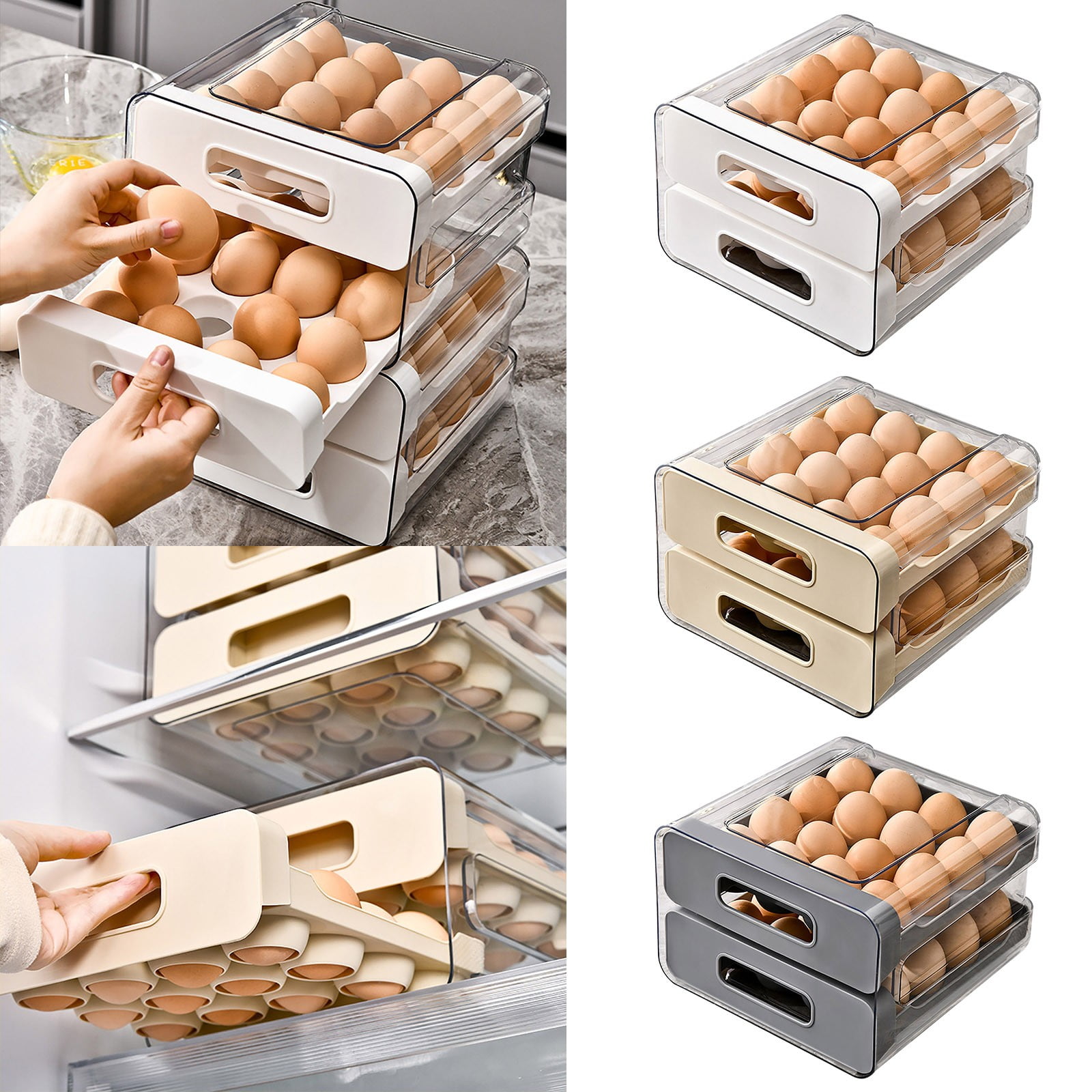 Shop Now Save, Refrigerator Roll Down Organizer, 24 Count Storage Tray ...