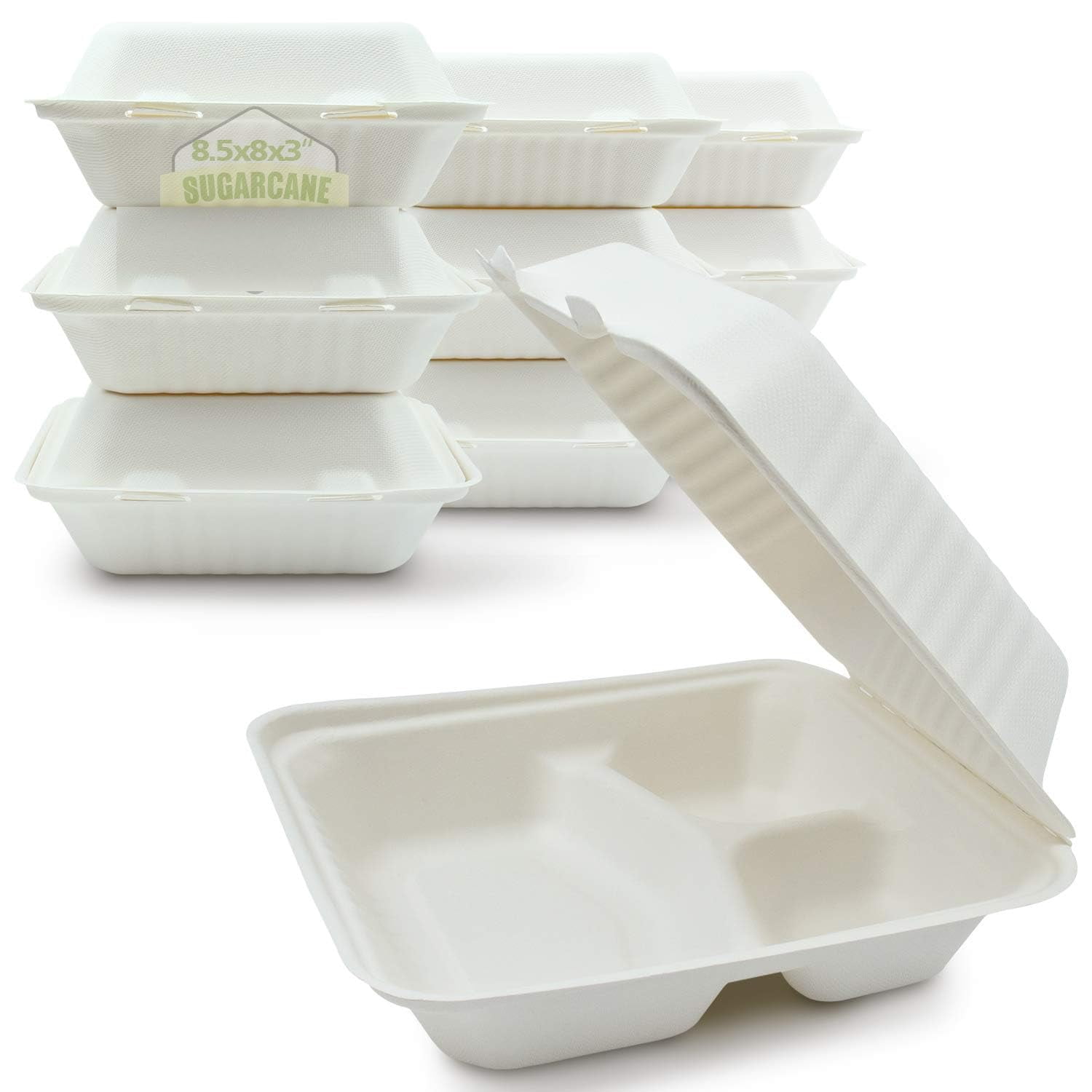 Shop Shoppee Disposable 3 compartment Square Shape Food Box with lid ...