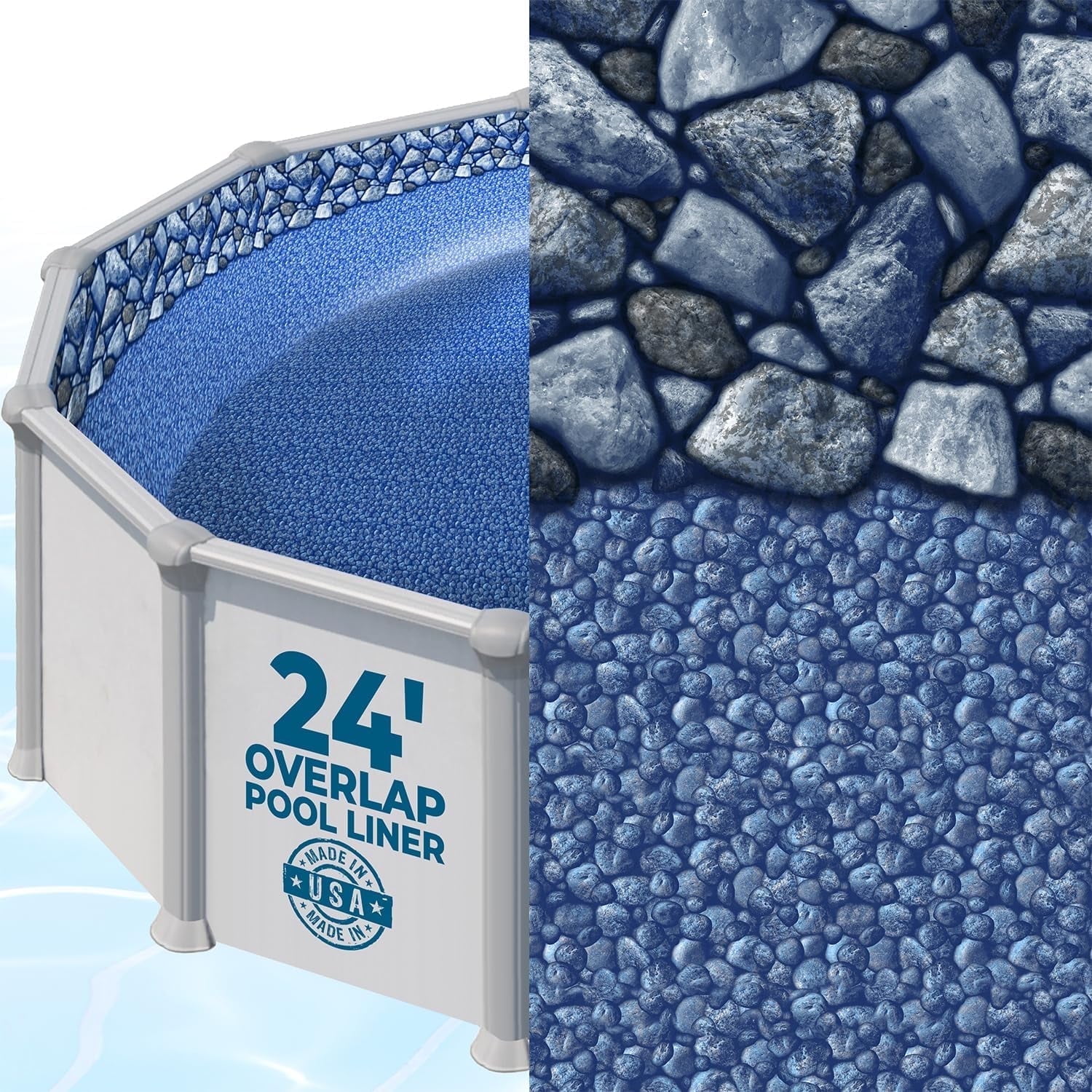 Shop Square 24' Round Above Ground Pool Liners, Fits 48" & 52" Pools ...