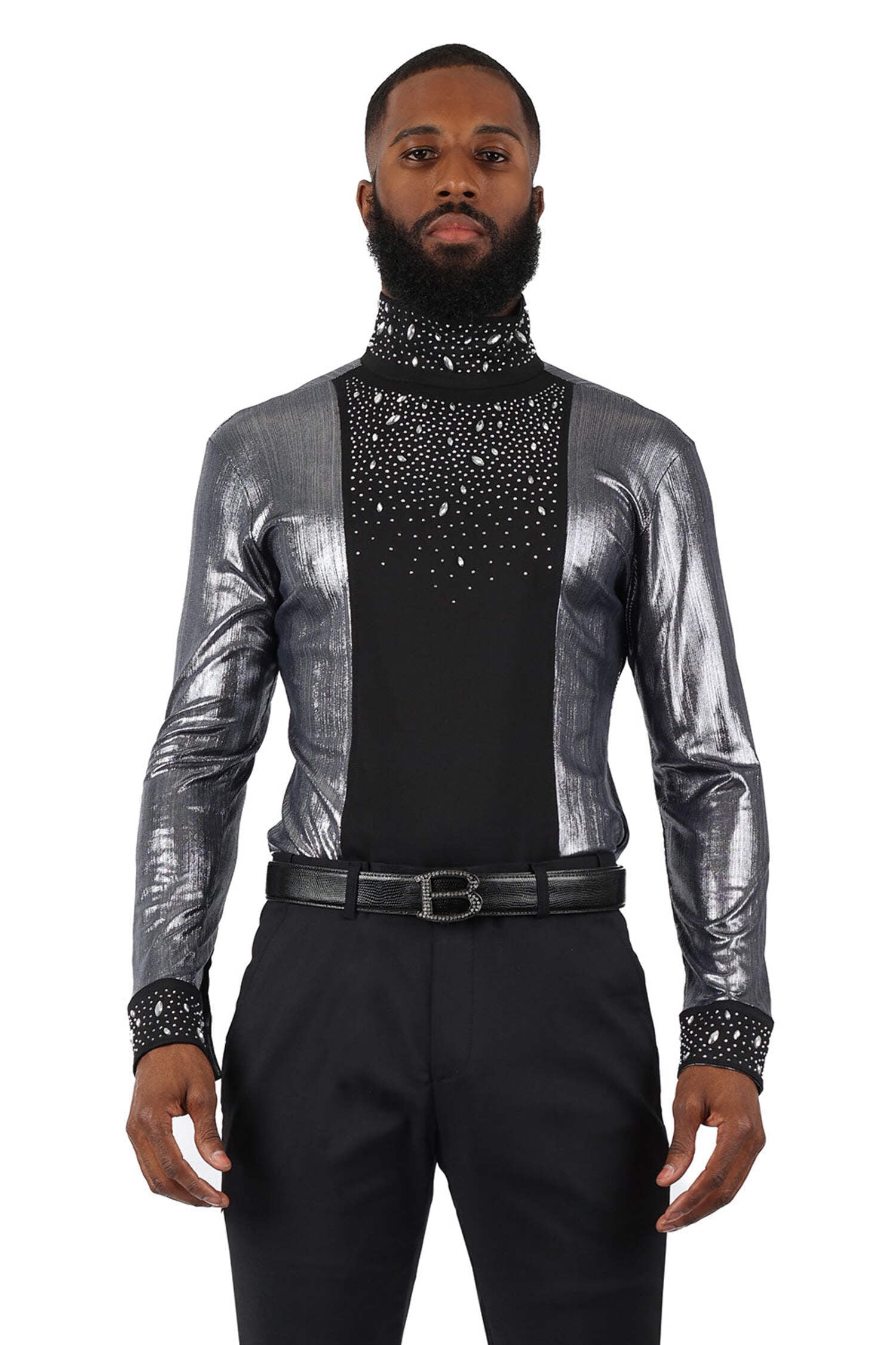Shop 'TEARS IN HEAVEN' Rhinestone Turtleneck Sweater | Barabas Men ...