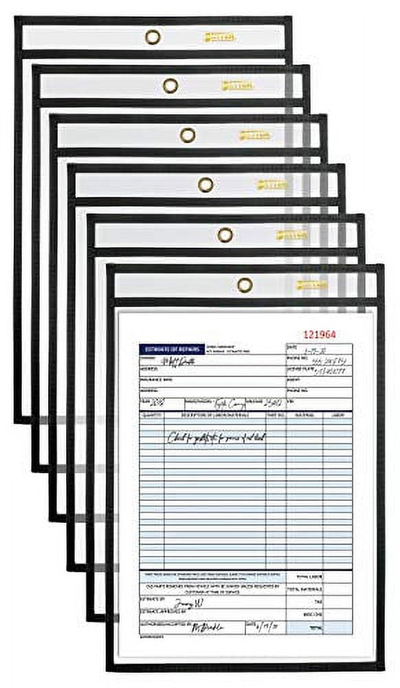 Shop Ticket Holders, 6 x 9 Inches, Both Sides Clear, Stitched Black ...