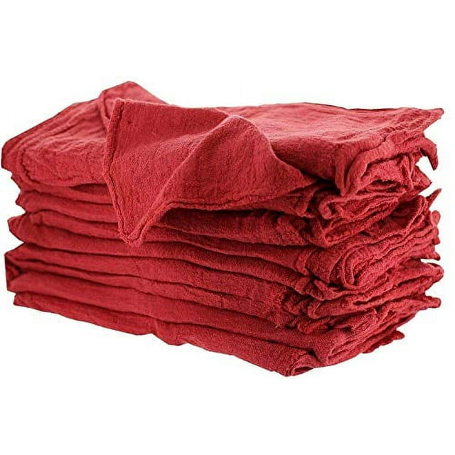 Shop Towels A Grade- Pack-14x14 Inch-New 100% Cotton (Red, 1000 ...