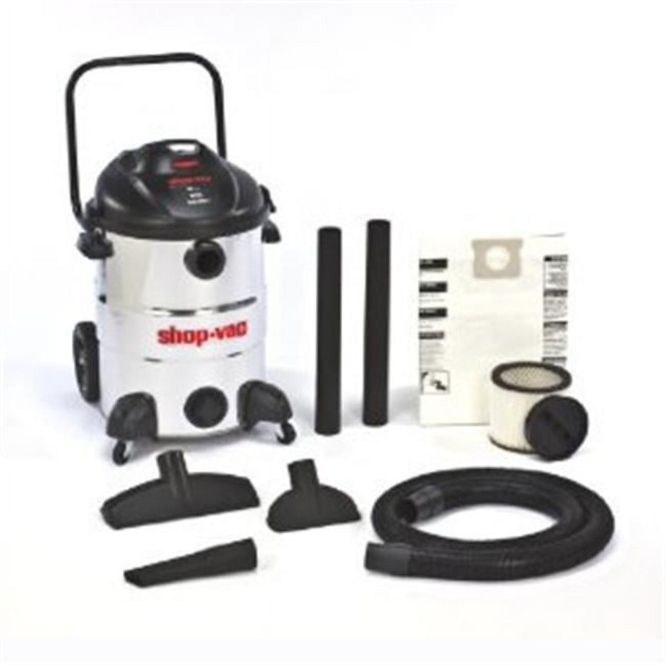 Shop-Vac 5989700 16 Gallon 6.5 Peak HP Stainless Steel with Cart ...