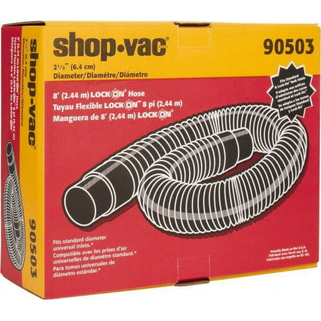 Shop-Vac 8' Hose Vacuum Cleaner Hose for Friction Fit and Lock-On Style ...