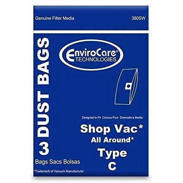 Shop Vac 9066900, 90669, 906-69-00 Type C Vacuum Paper Bags 3pK ...