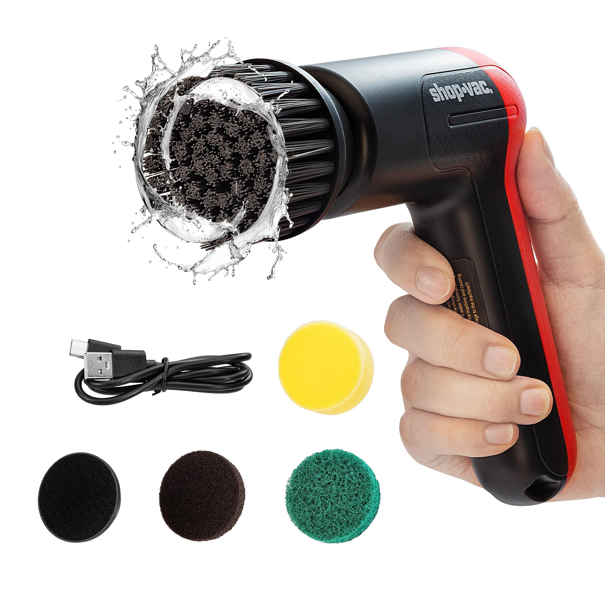 Shop-Vac Cordless Spin Scrubber, 2-Speed (180/240RPM) Electric Cleaning ...