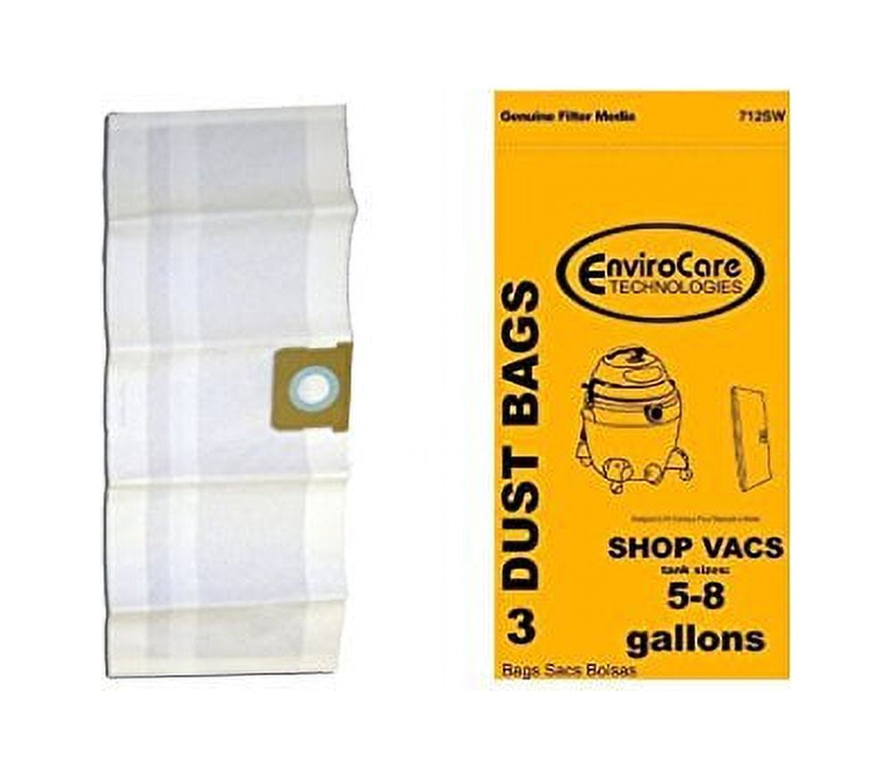 Compatible with Shop Vac Paper Bags-3PK-Fits All Tank Sizes 5-8 Gallon ...