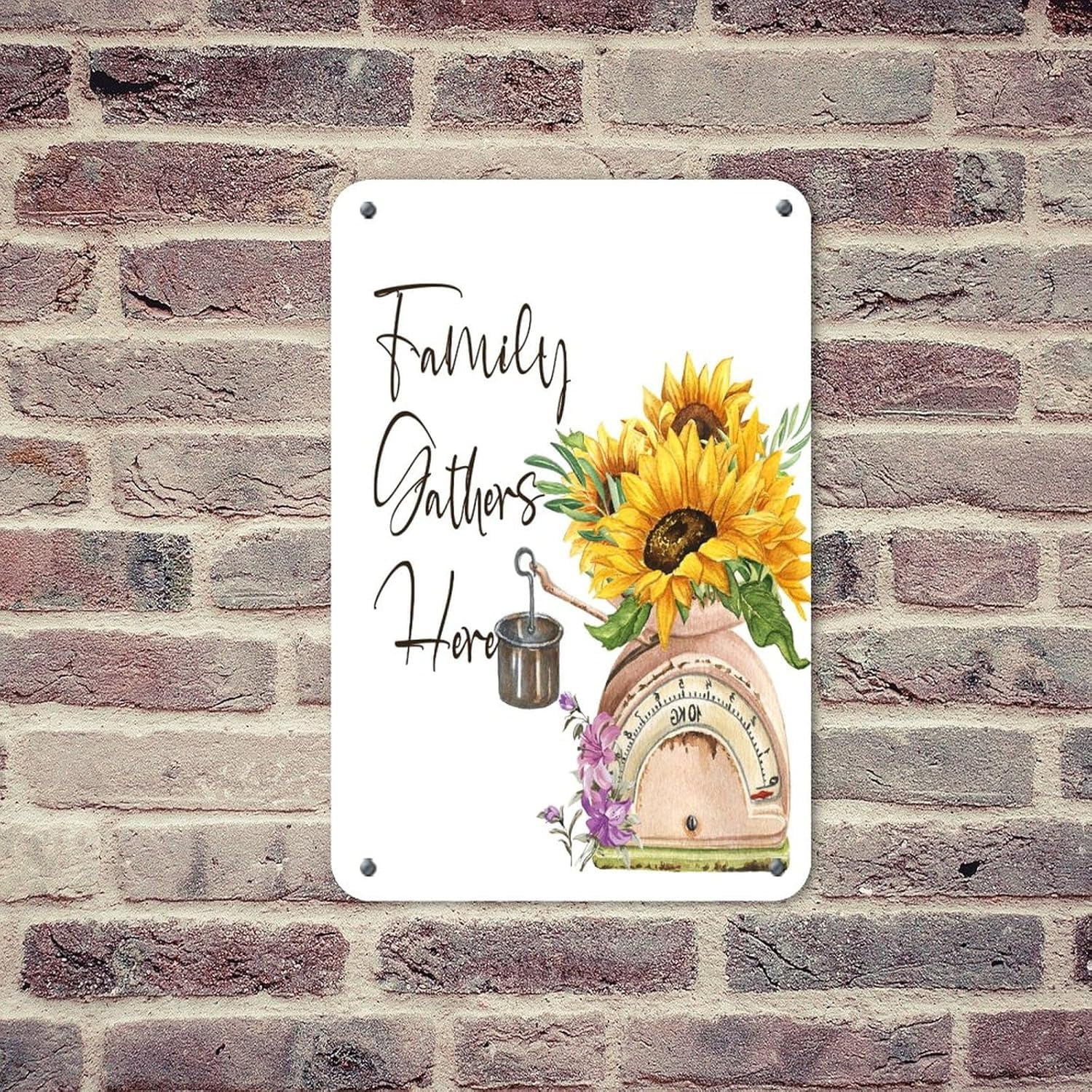 Shop Wall Decor Metal Sign Family Gathers Here Floral in Mason' Jars ...