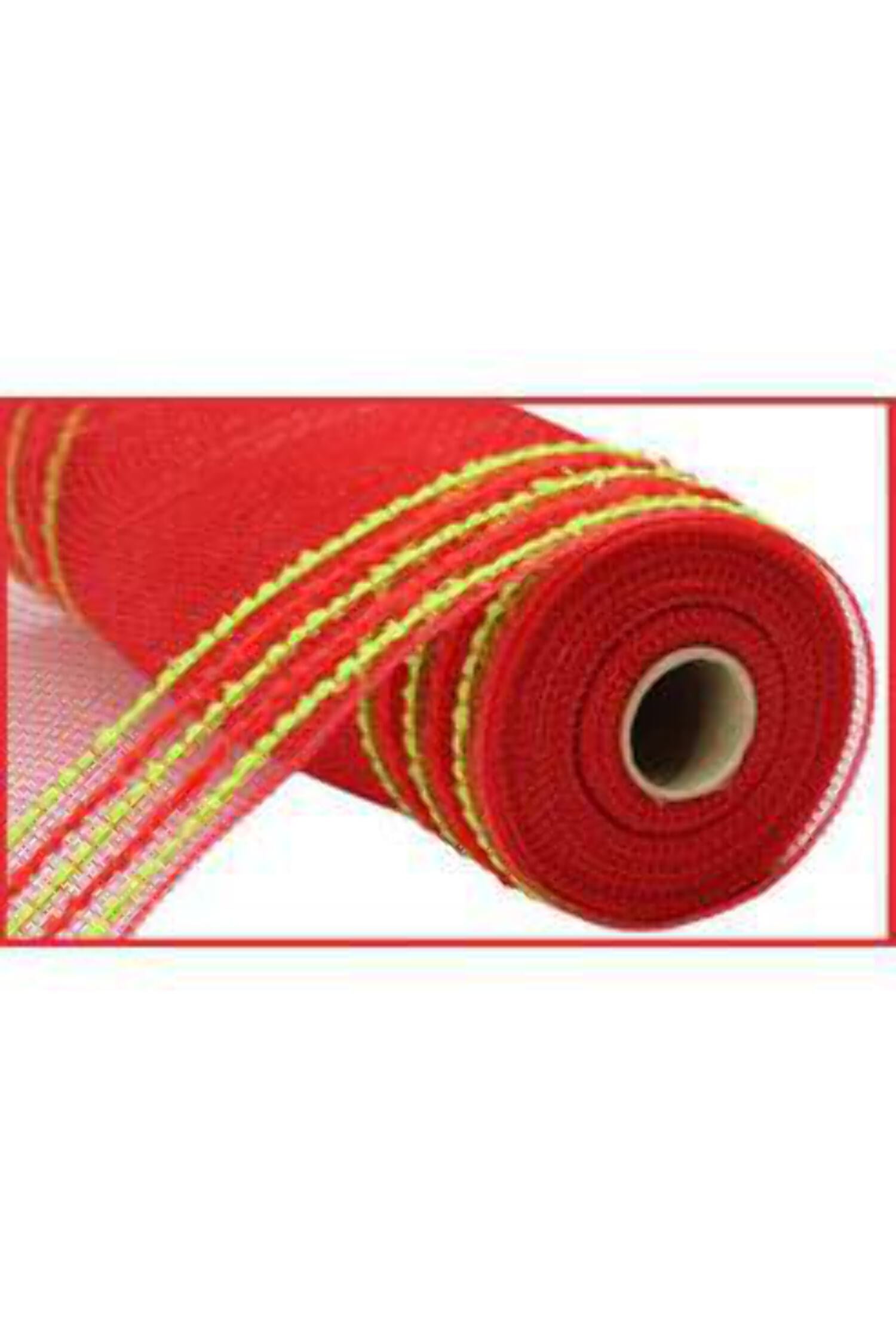 Shop our 10.25" Drift Border Mesh Ribbon: Red/Lime Green (10 Yards ...