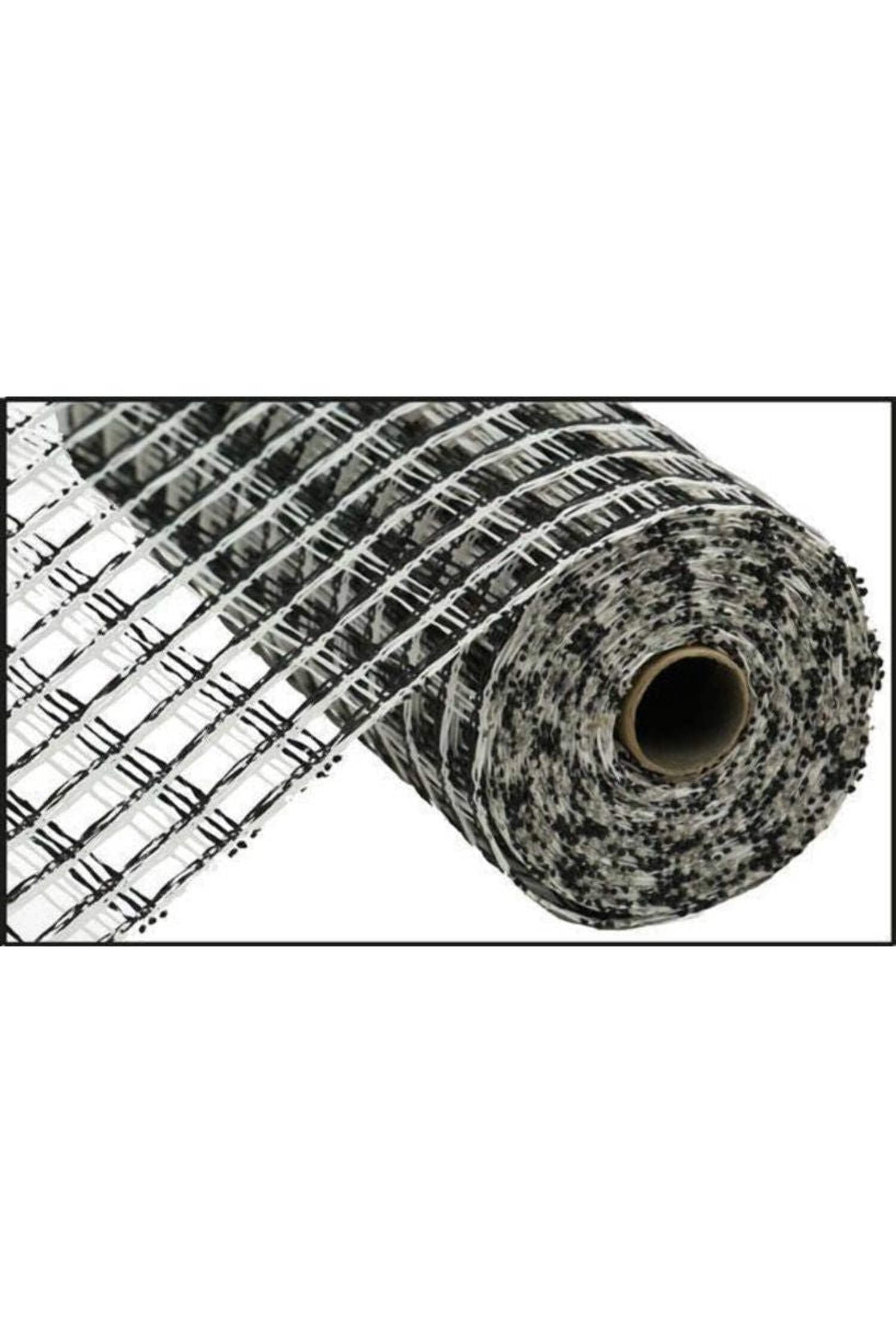 10" Poly Burlap Check Mesh Ribbon: Black White - Walmart.com