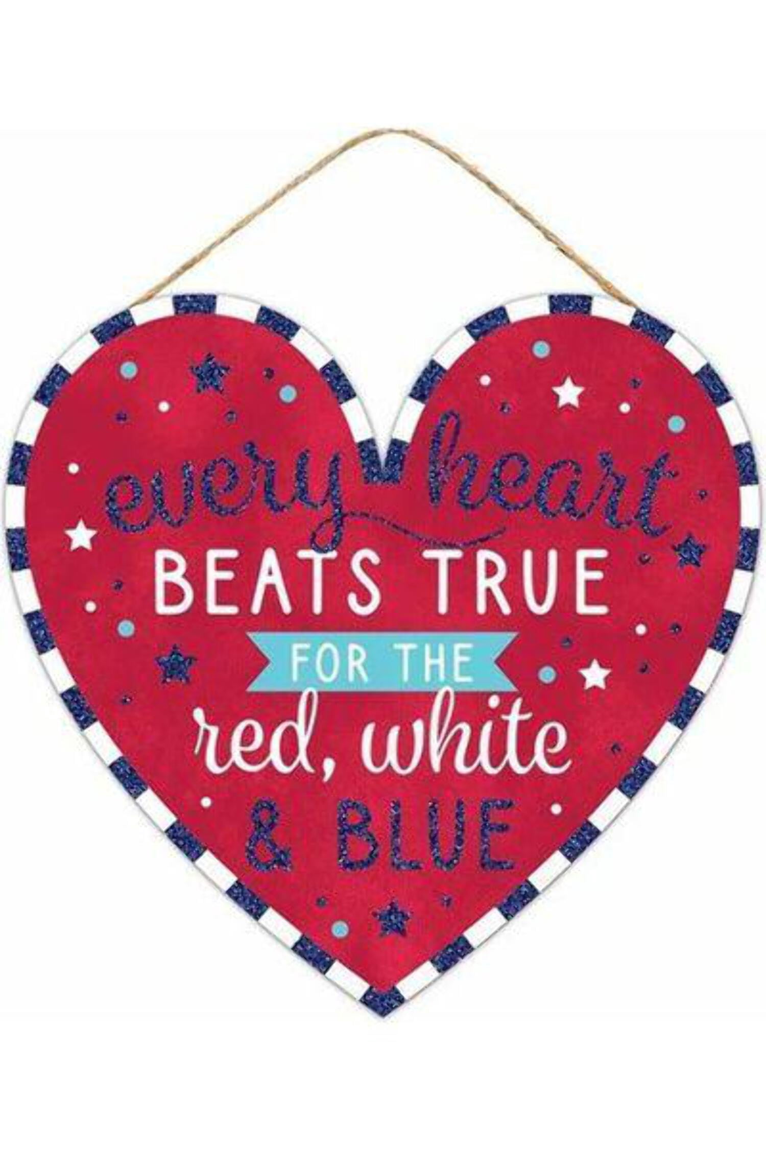 Shop our 12" Wooden Sign: Heart Beats True - Walmart.com