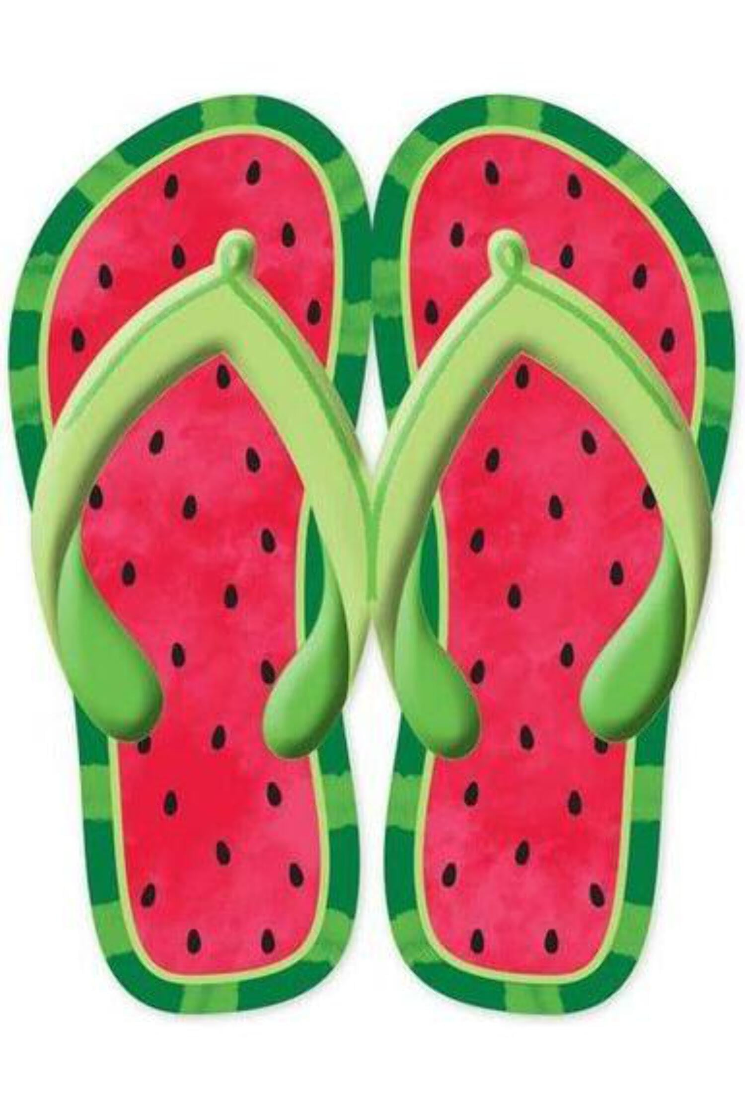 Shop our 13" Metal Embossed Flip Flops: Watermelon - Walmart.com
